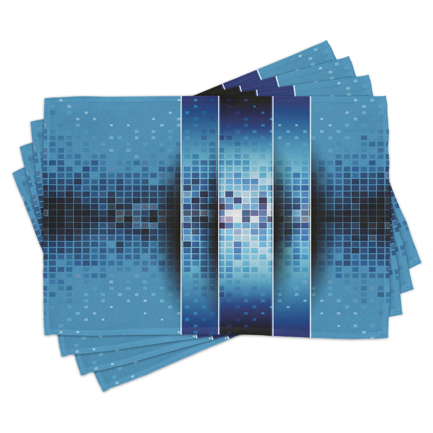 Ambesonne Digital Place Mats Set of 4, Mosaic Pattern Squares, Standard ...