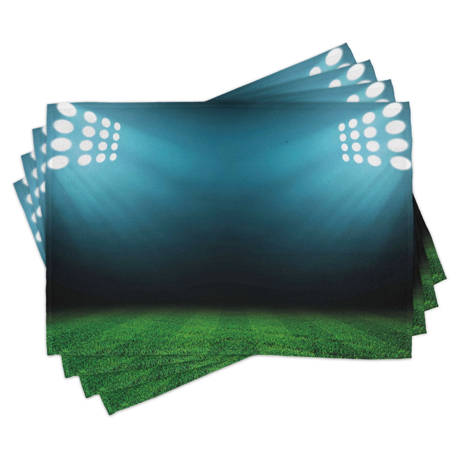 Ambesonne Digital Place Mats Set of 4, Night at Stadium, Standard Size ...