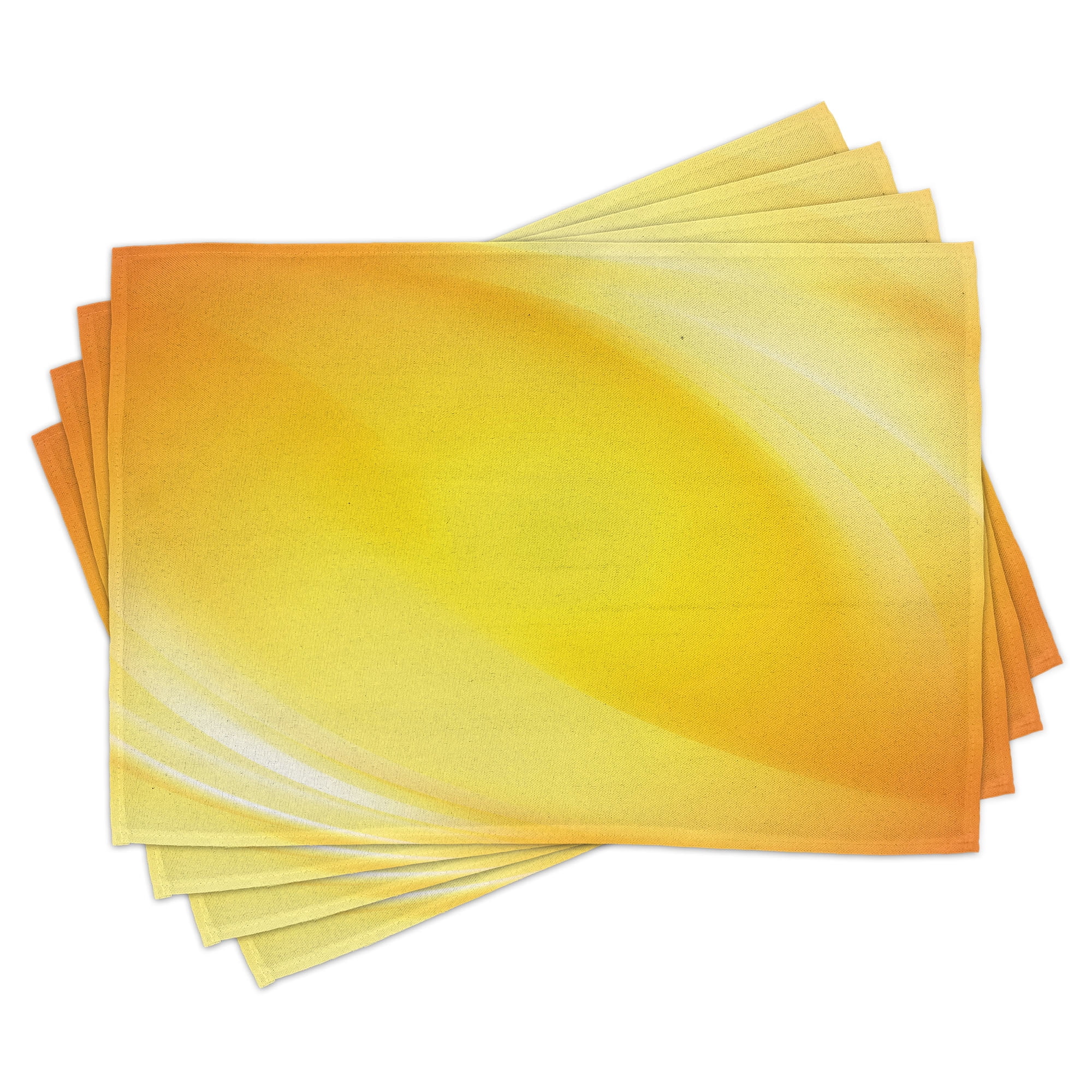 Ambesonne Digital Place Mats Set of 4, Yellow Lines Ombre, Standard ...
