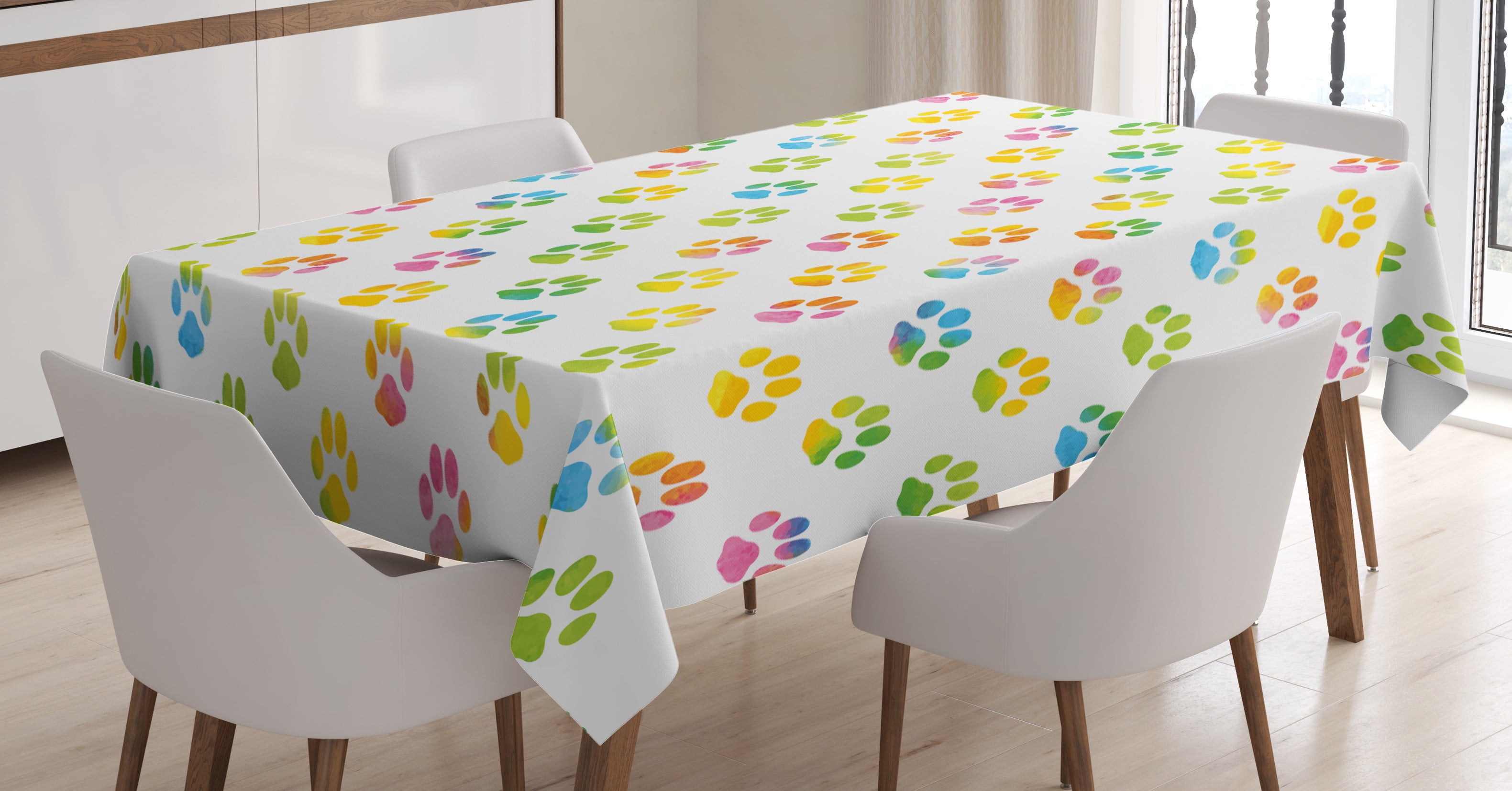 Ambesonne Dog Lover Tablecloth Rectangular Table Cover, Abstract ...