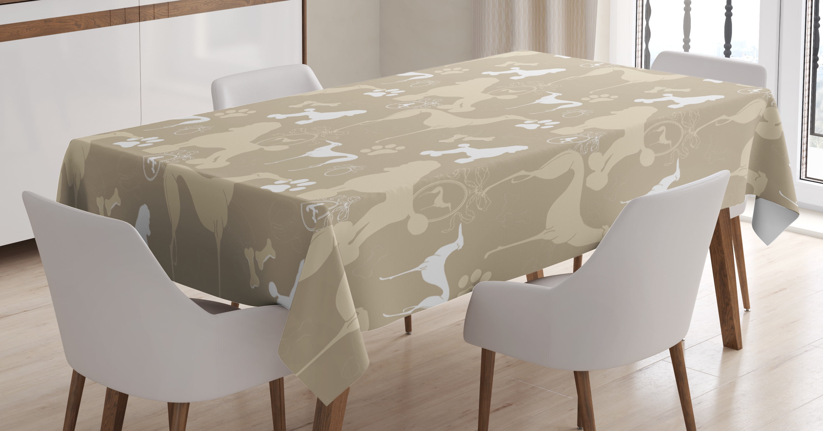 Ambesonne Dog Lover Tablecloth Rectangular Table Cover, Pet Animals ...