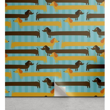 Ambesonne Dog Lover Peel & Stick Wallpaper for Home, Hand Drawn Paws ...