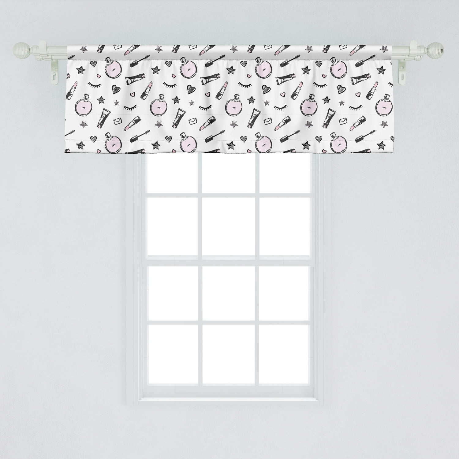 Ambesonne Doodle Window Valance, Fashion Tools in Hand Drawn Like ...