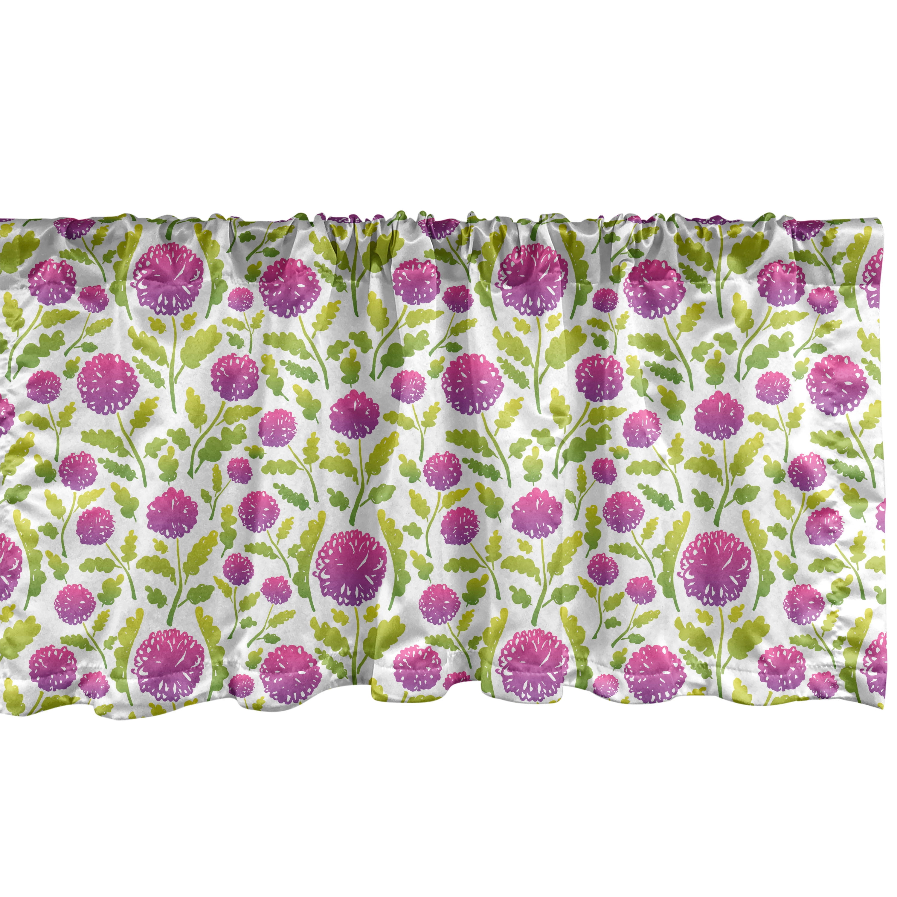 Ambesonne Doodle Window Valance, Summer Field Wild Flowers Pattern ...