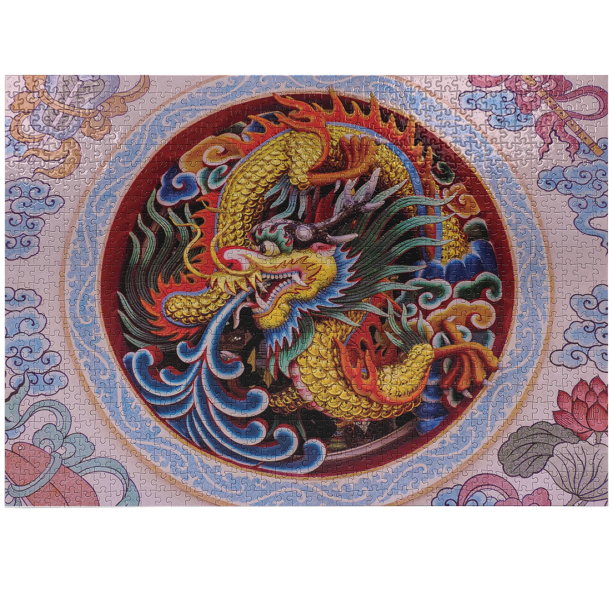 Ambesonne Dragon Jigsaw Puzzle, Chinese Dragon Mythical, Heirloom ...