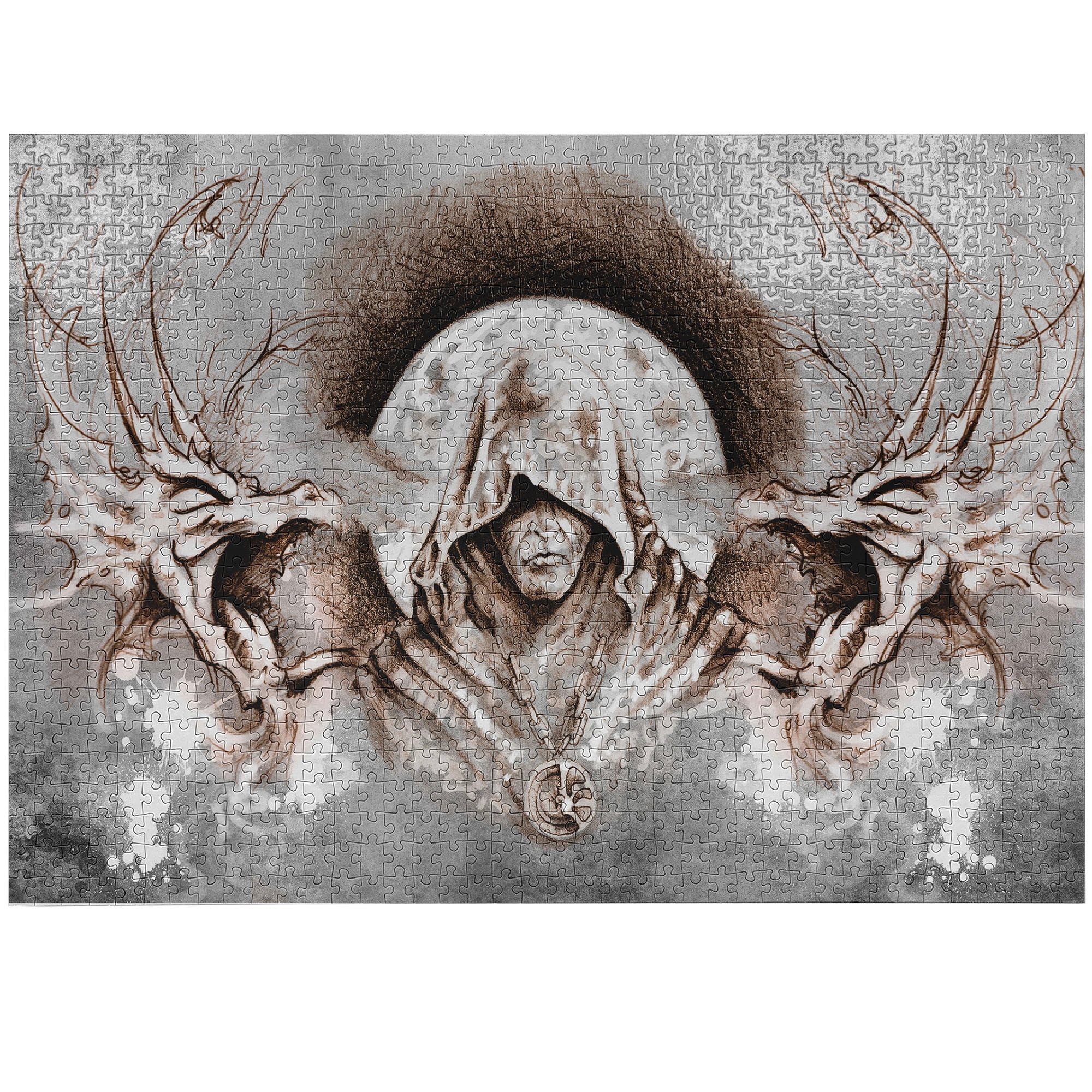 Ambesonne Dragon Jigsaw Puzzle, Monk Branches Medieval, Heirloom ...