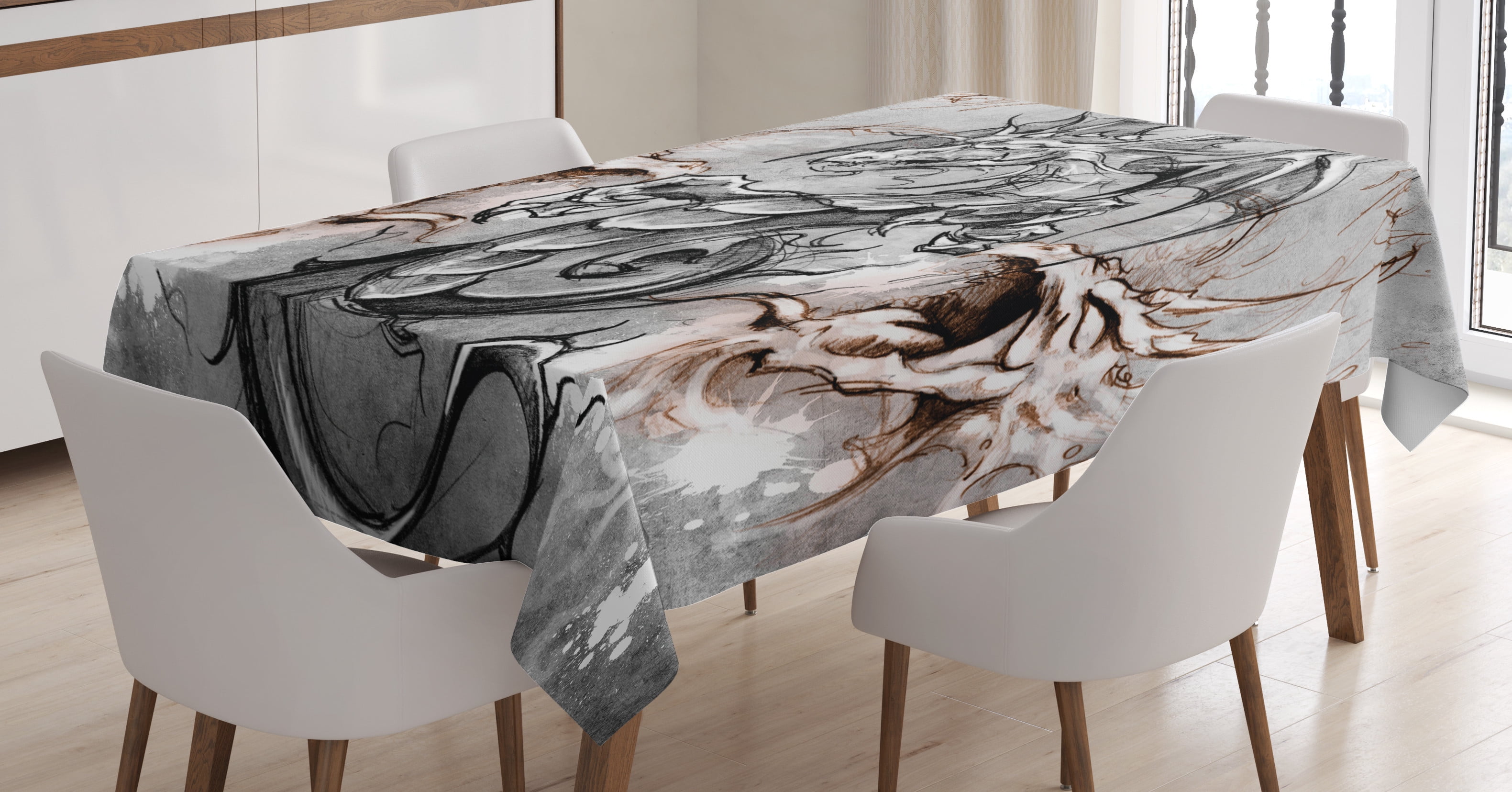 Ambesonne Dragon Tablecloth Rectangular Table Cover, Scary Creature ...