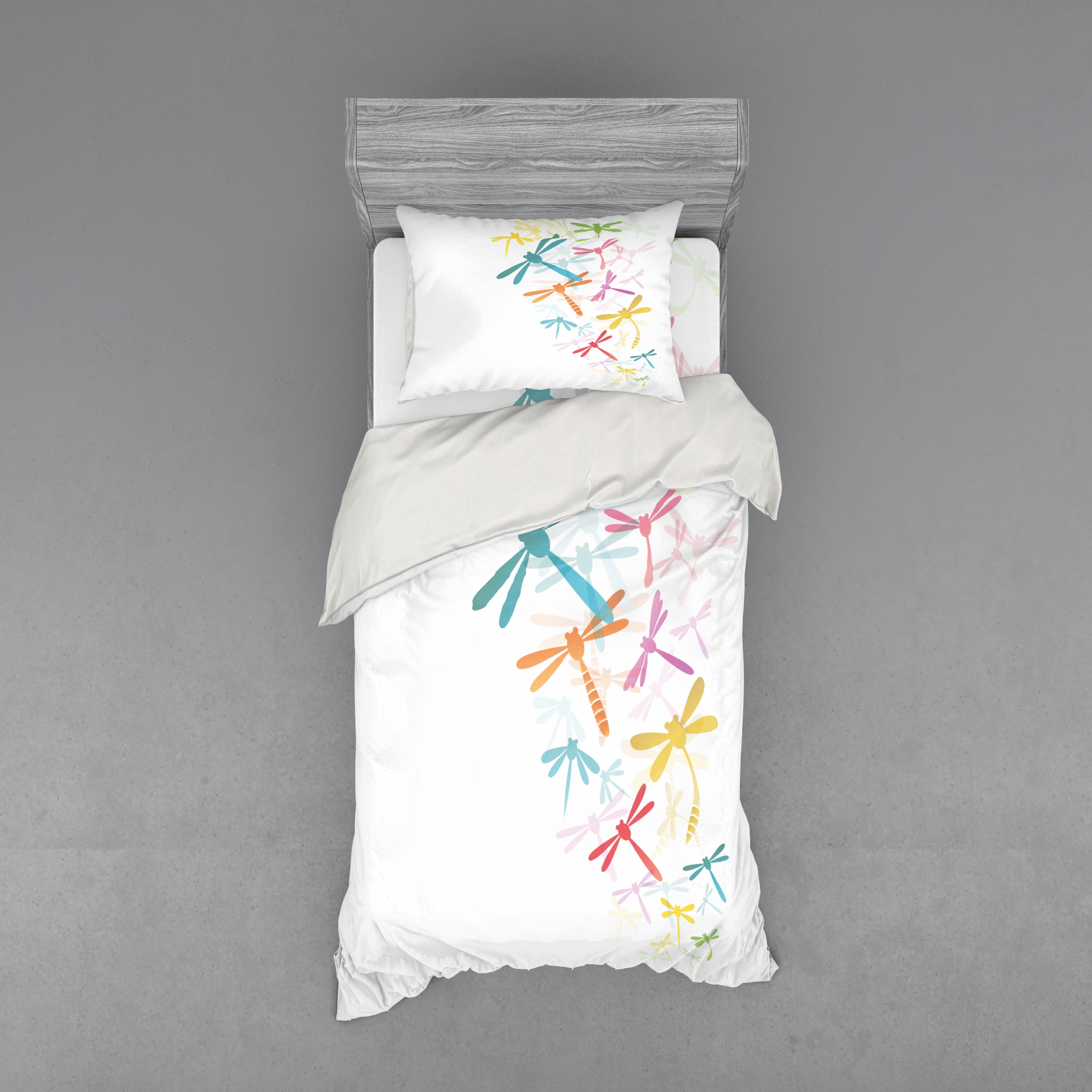 Ambesonne Dragonfly Bedding Set 3 Pcs, Winged Insects Bugs, Twin ...