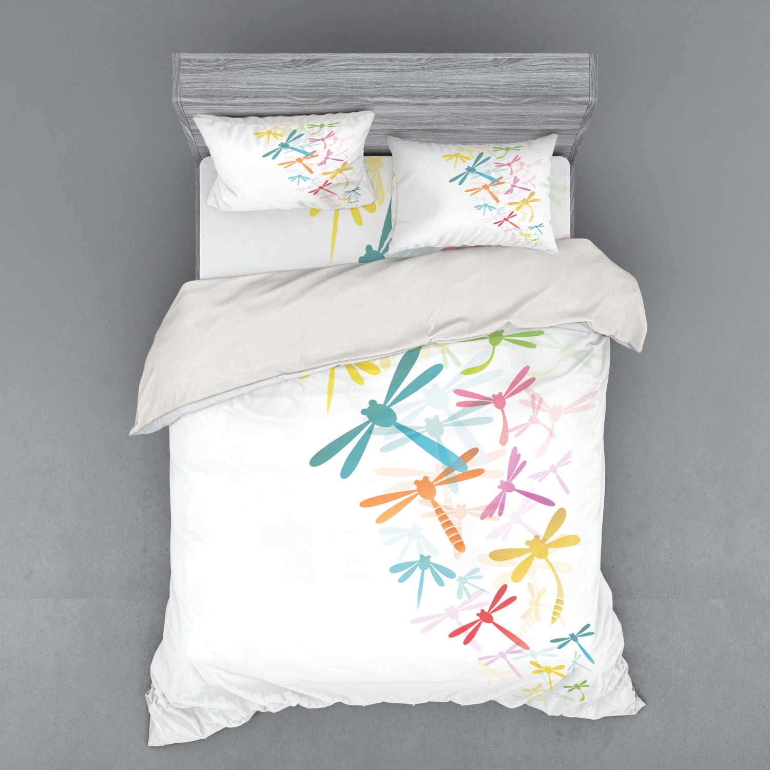Ambesonne Dragonfly Bedding Set 4 Pcs, Winged Insects Bugs, Queen ...