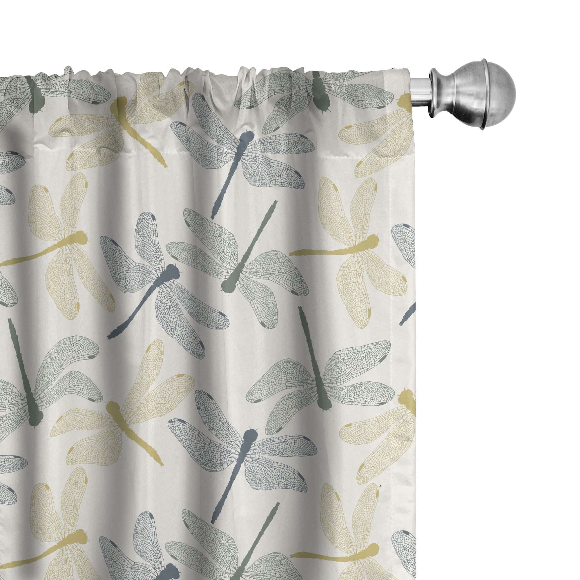 Ambesonne Dragonfly Curtains, Exotic Wildlife Fauna, Pair of 28"x95 ...
