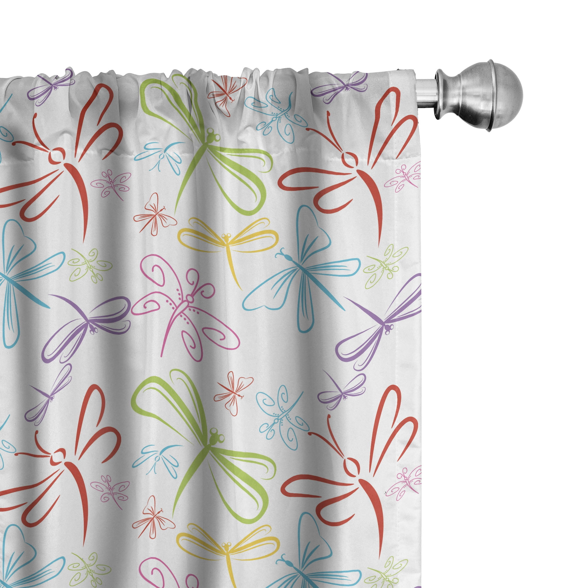 Ambesonne Dragonfly Curtains, Insects Wings, Pair of 28"x95 ...