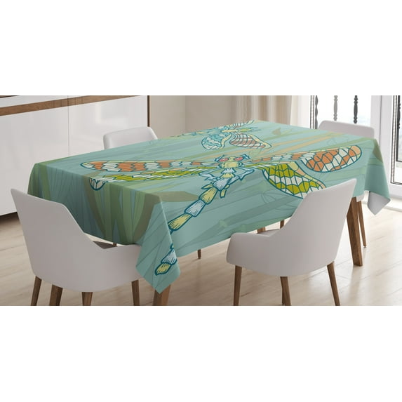 Ambesonne Dragonfly Tablecloth Rectangular Table Cover, Insects Nature ...