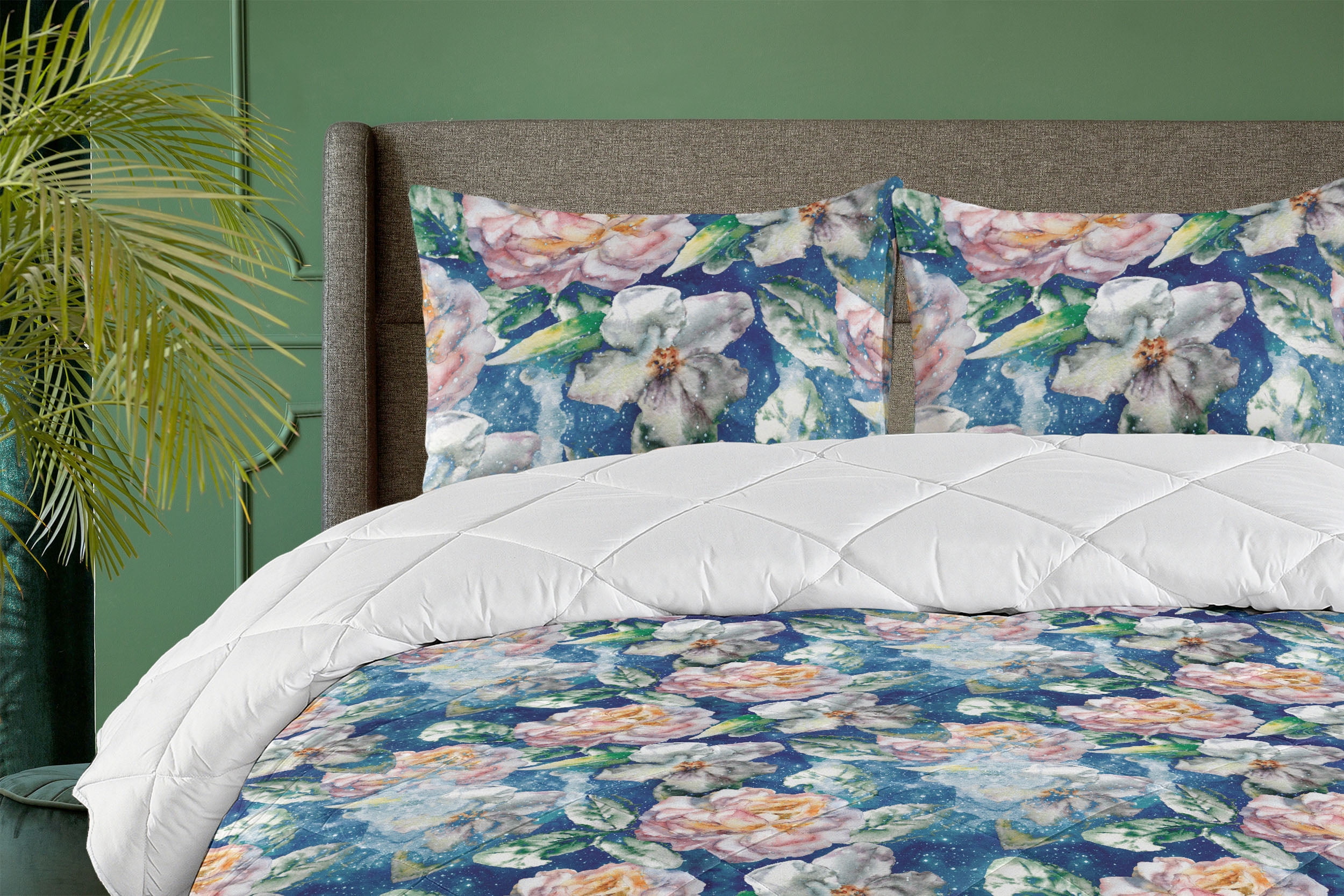 Ambesonne Dreamy Floral Down Alternative Quilt Comforter, Outer Space ...