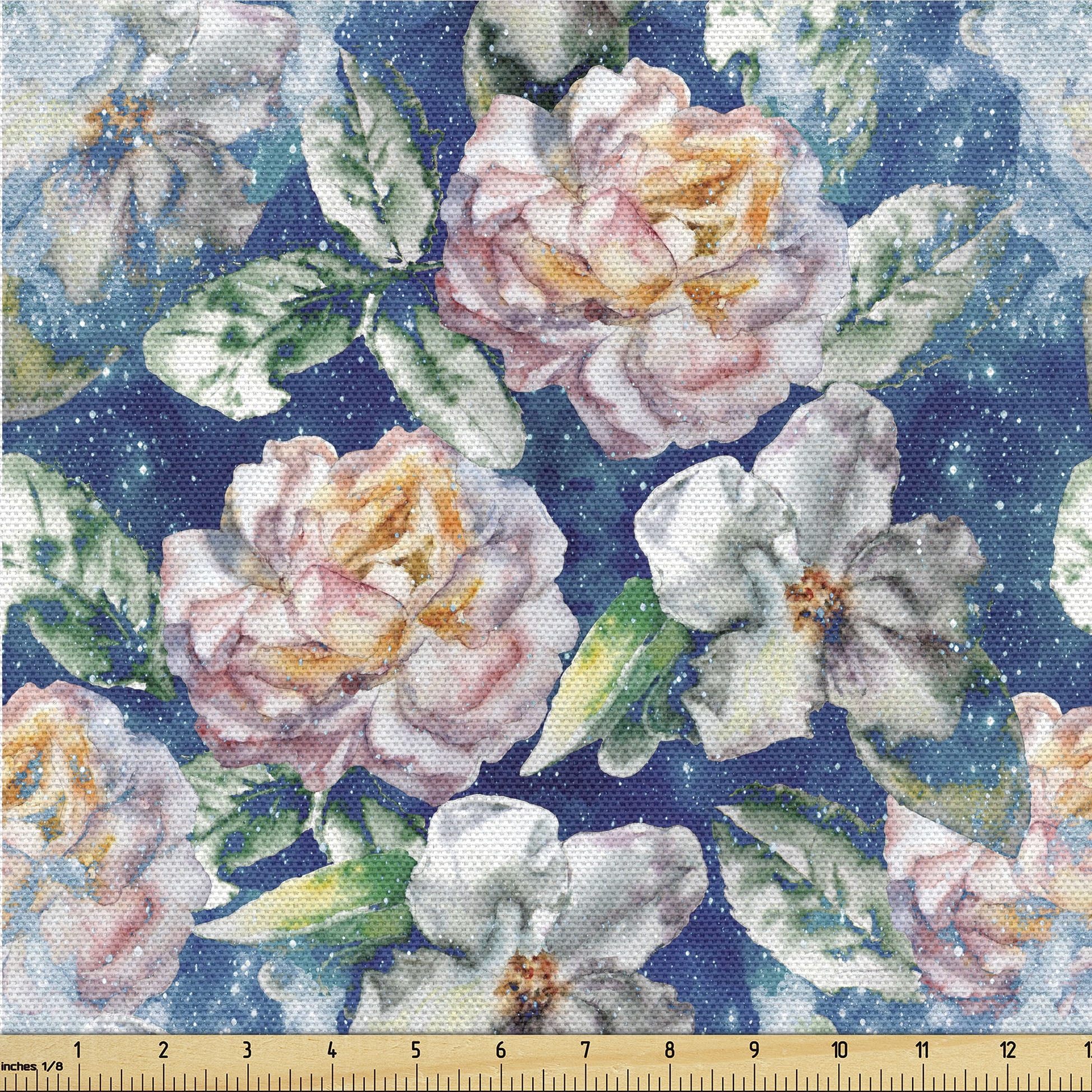 Ambesonne Dreamy Floral Fabric by the Yard Upholstery, Outer Space ...