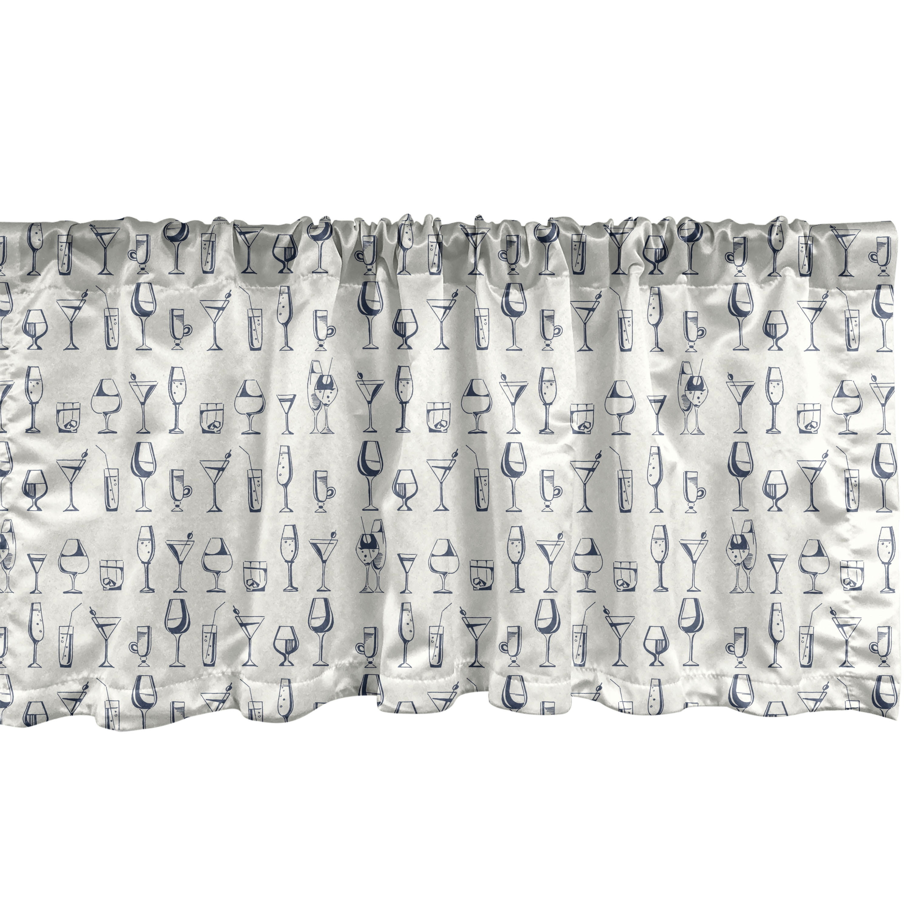 Ambesonne Drink Window Valance, Alcohol Beverages Cocktails, 42" x 12 ...