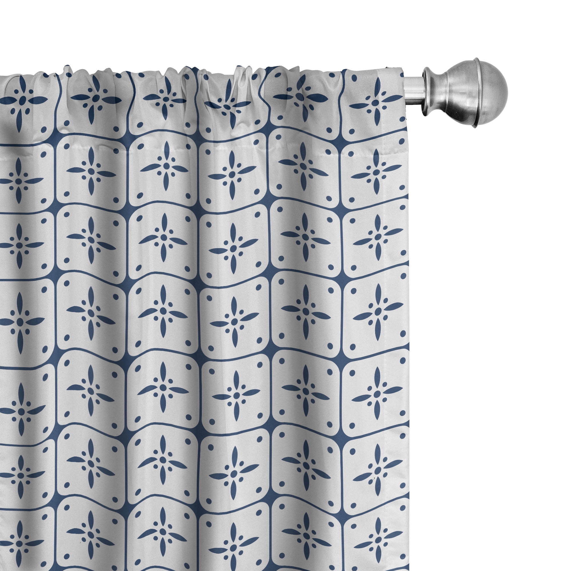 Ambesonne Dutch Curtains Classical Delft Pattern Pair Of 28x84