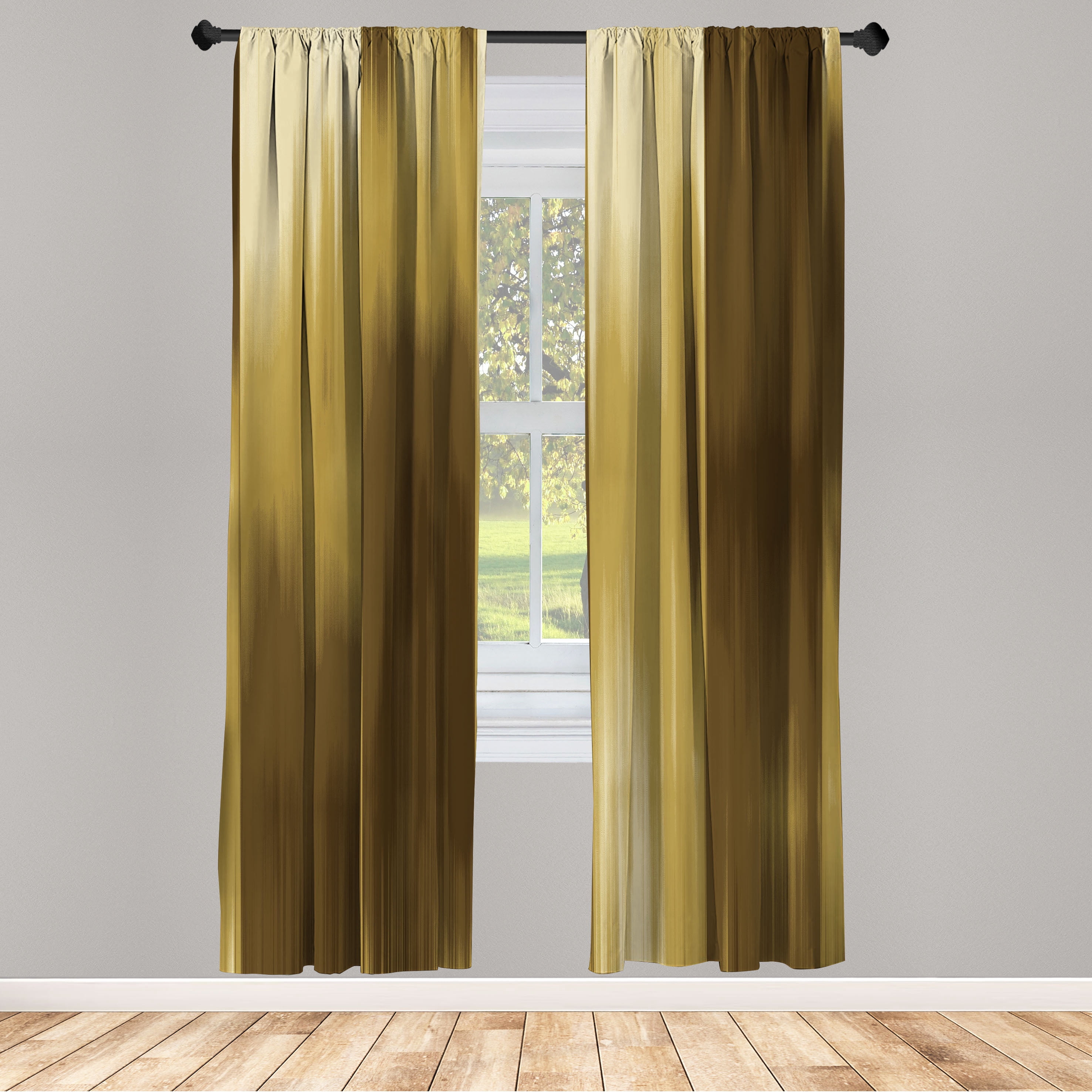 Ambesonne Earth Tones Curtains, Abstract Modern Design, Pair of 28"x63 ...