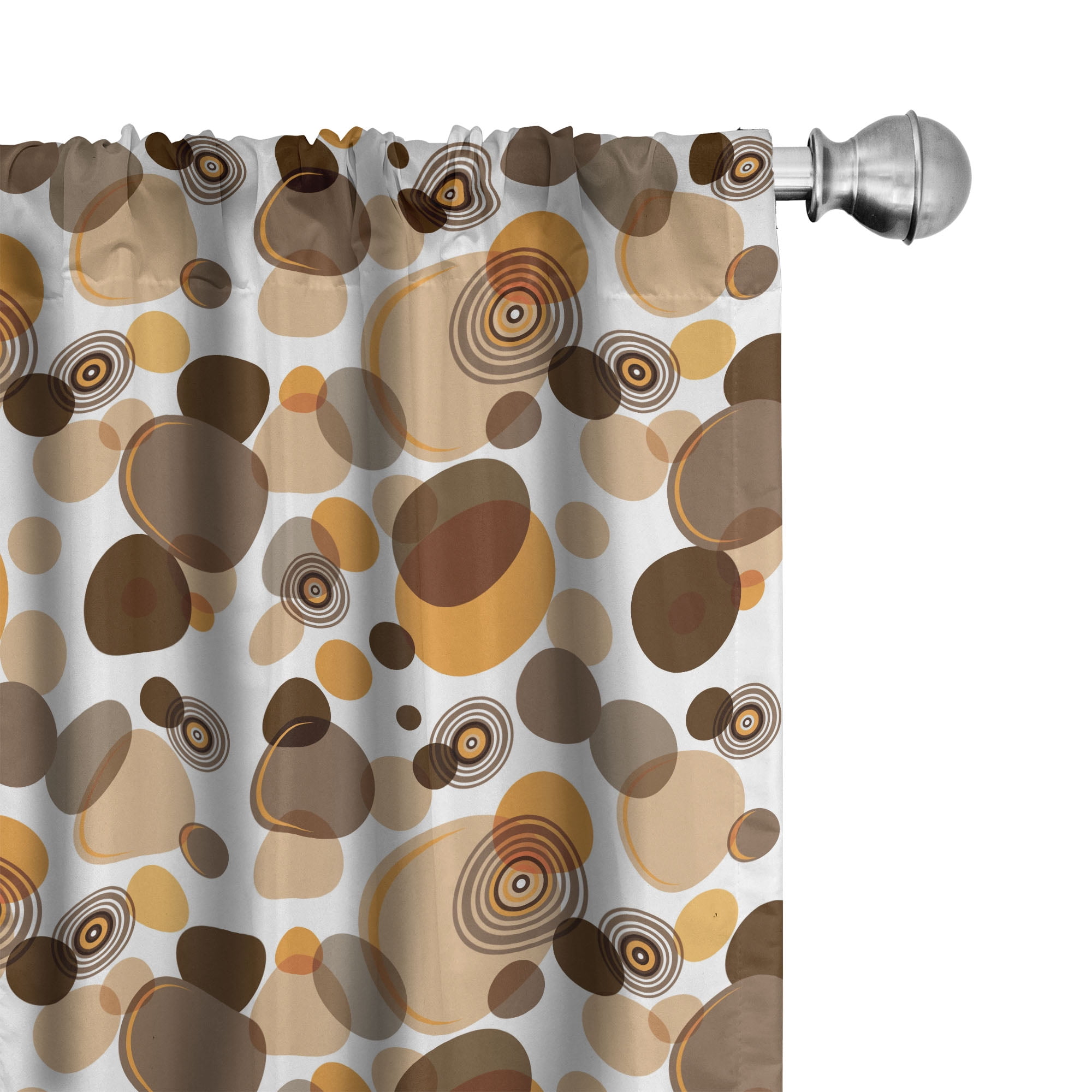 Ambesonne Earth Tones Curtains, Chaotic Spots Rings, Pair of 28"x84 ...