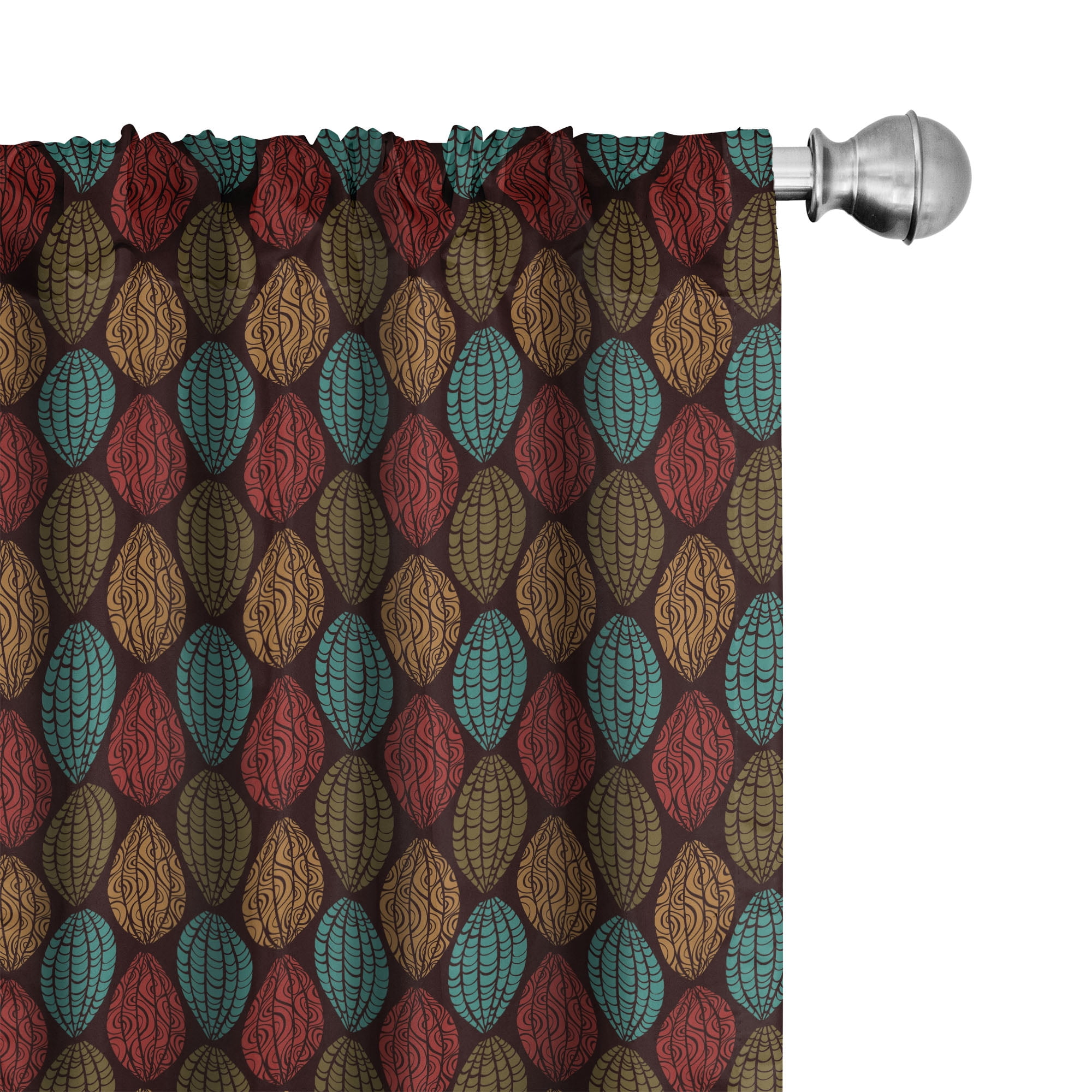 Ambesonne Earth Tones Curtains, Eastern Native Art, Pair of 28"x63 ...