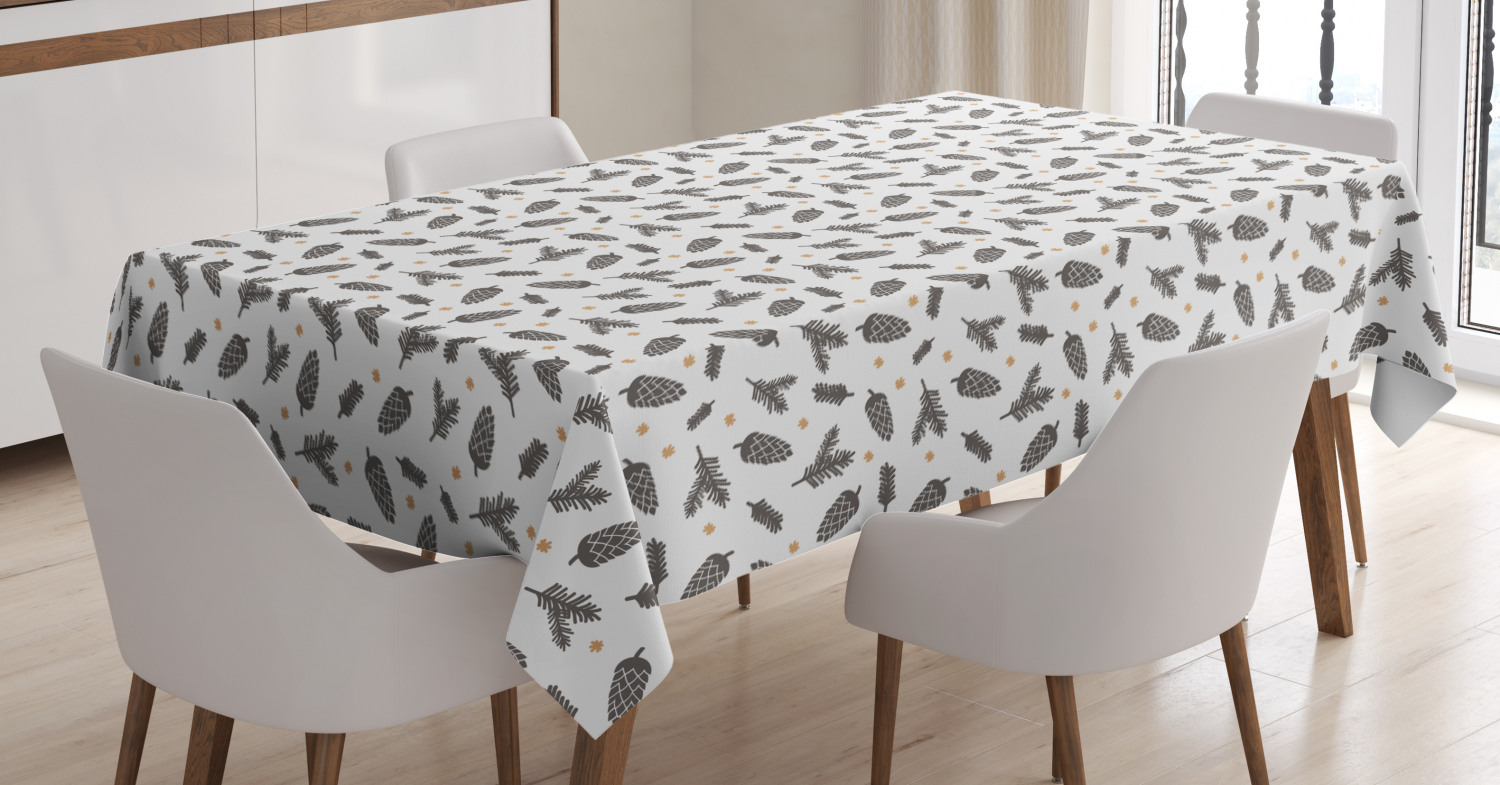 Ambesonne Earth Tones Tablecloth Rectangular Table Cover, Pine Tree ...