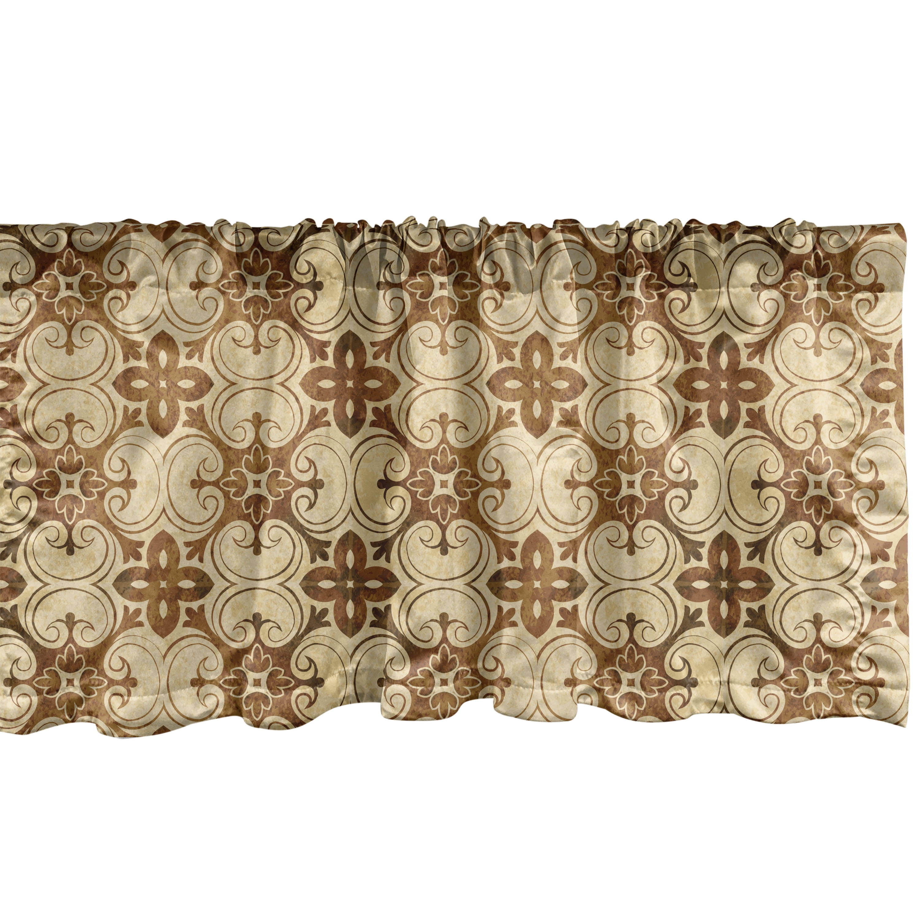 Ambesonne Earth Tones Window Valance, Retro Fleur de Lis, 54" X 18 ...