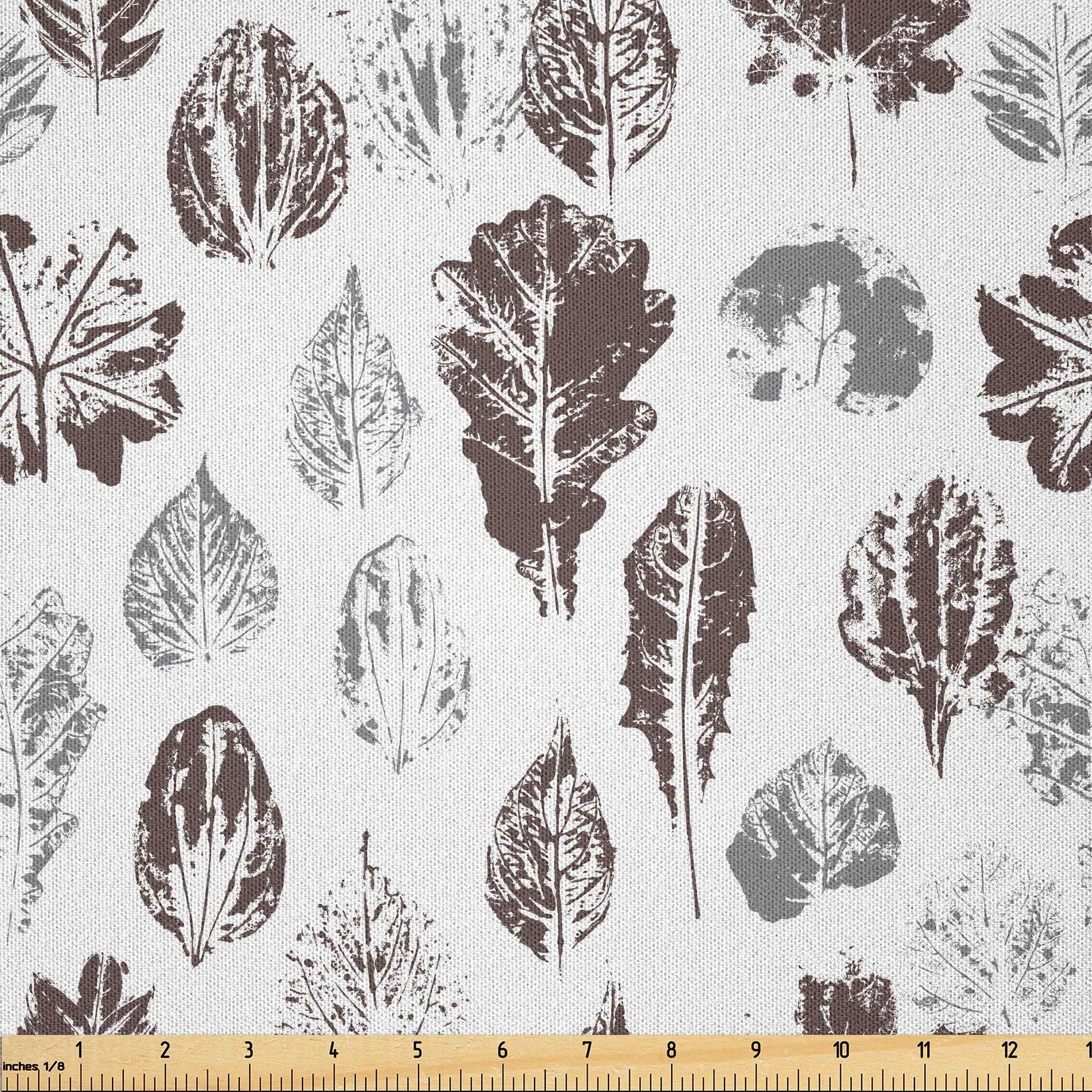Ambesonne Earthy Fabric by the Yard Microfiber, Grunge Stamp Look ...
