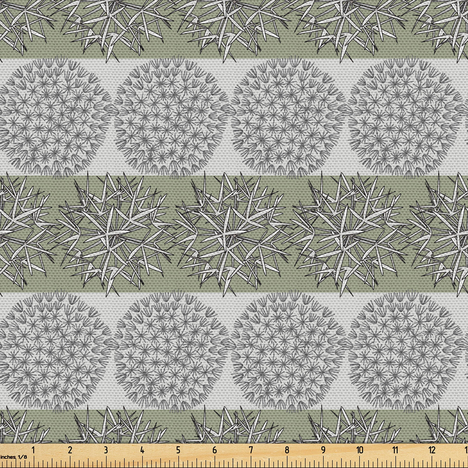 Ambesonne Earthy Fabric by the Yard Upholstery, Dandelion Leaf Ball ...