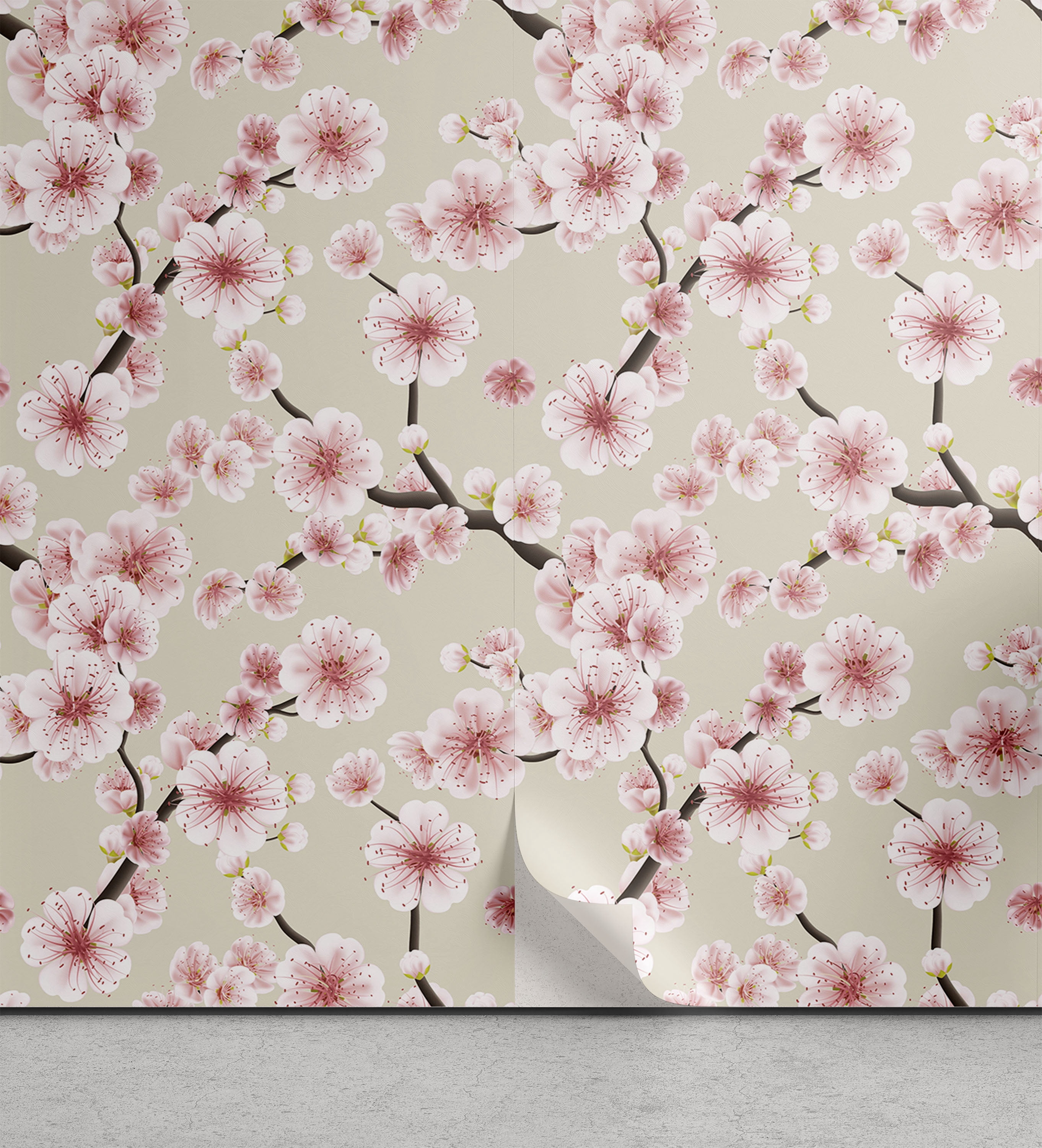 Ambesonne East Peel & Stick Wallpaper for Home, Flowering Cherry Blooms ...