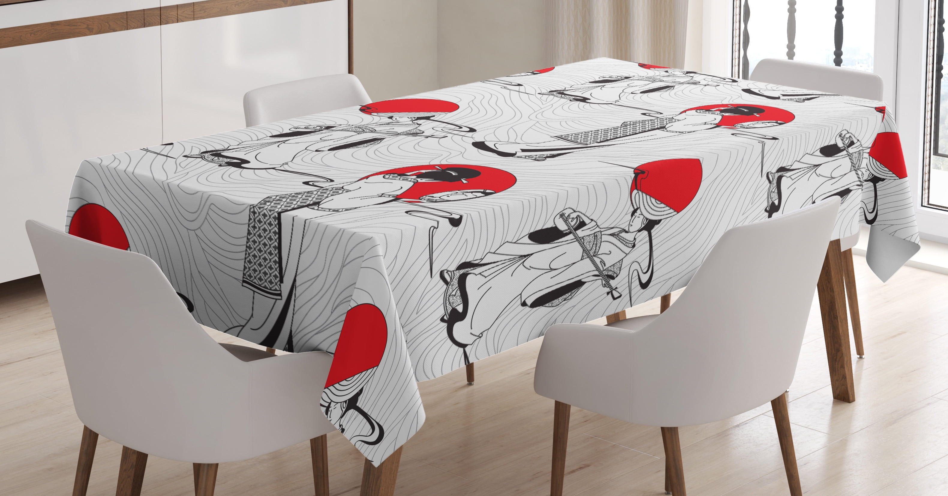Ambesonne East Tablecloth Rectangular Table Cover, Modern Japanese, 60 ...