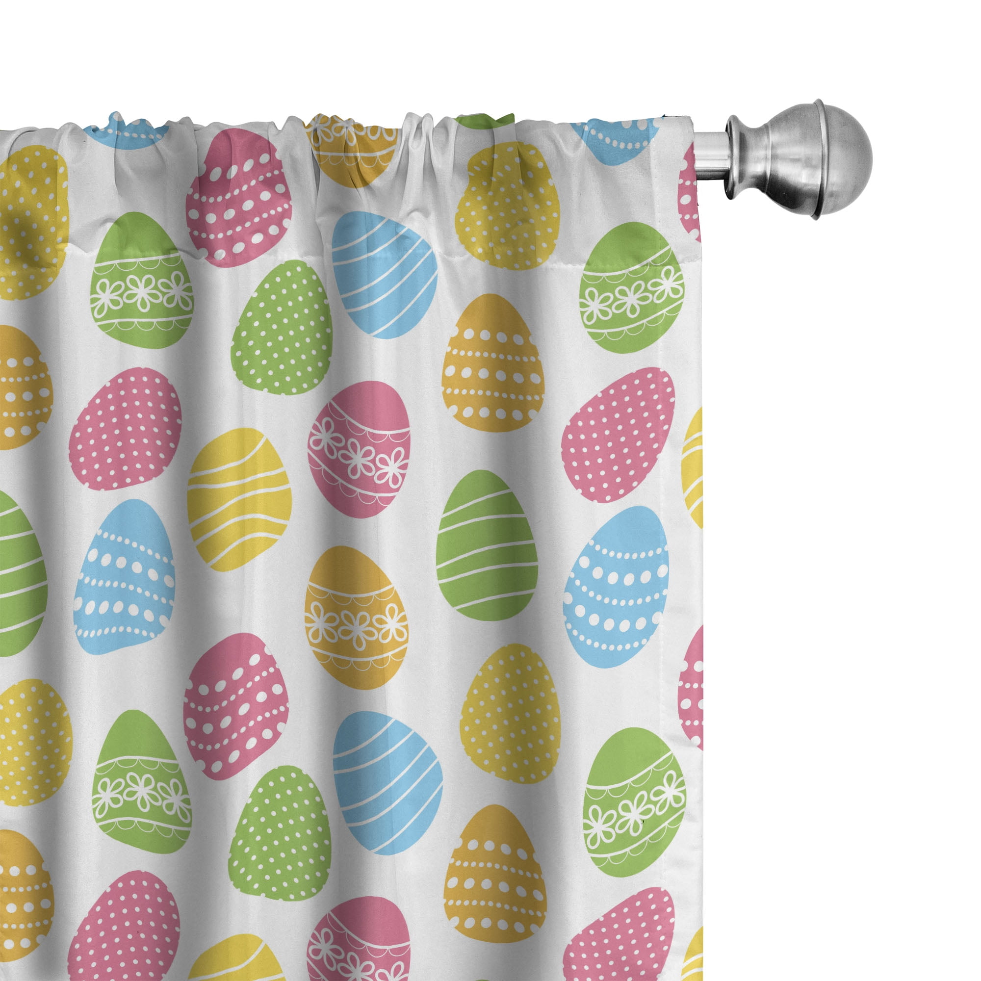 Ambesonne Easter Curtains, Greeting Spring Holiday, Pair of 28"x95 ...
