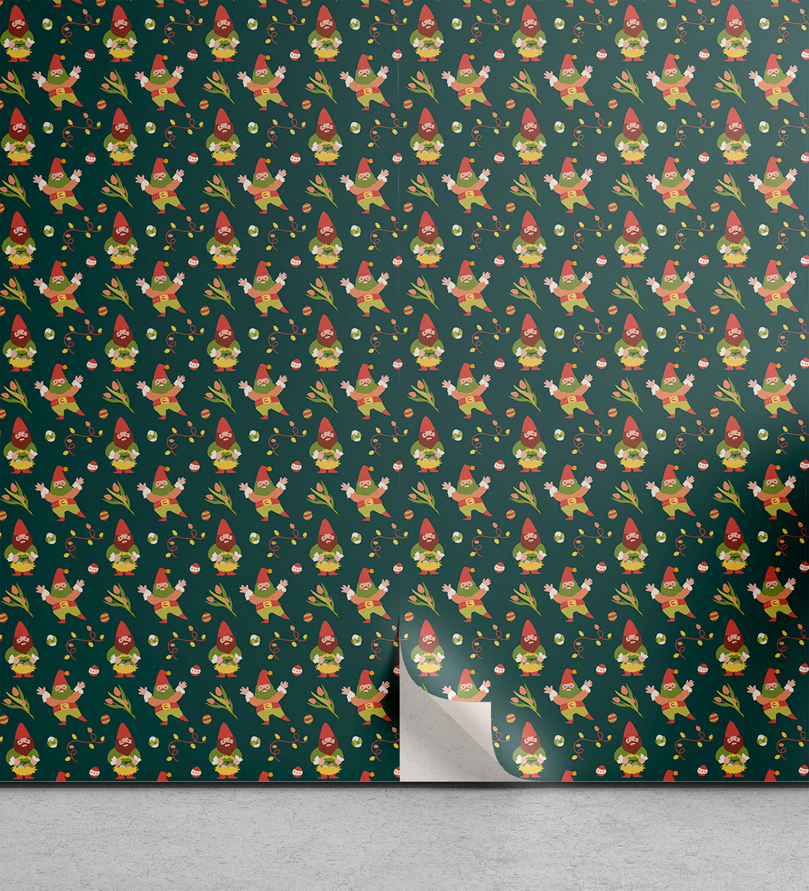 Ambesonne, Easter Peel & Stick Wallpaper for Home, Funny Spring Gnome ...