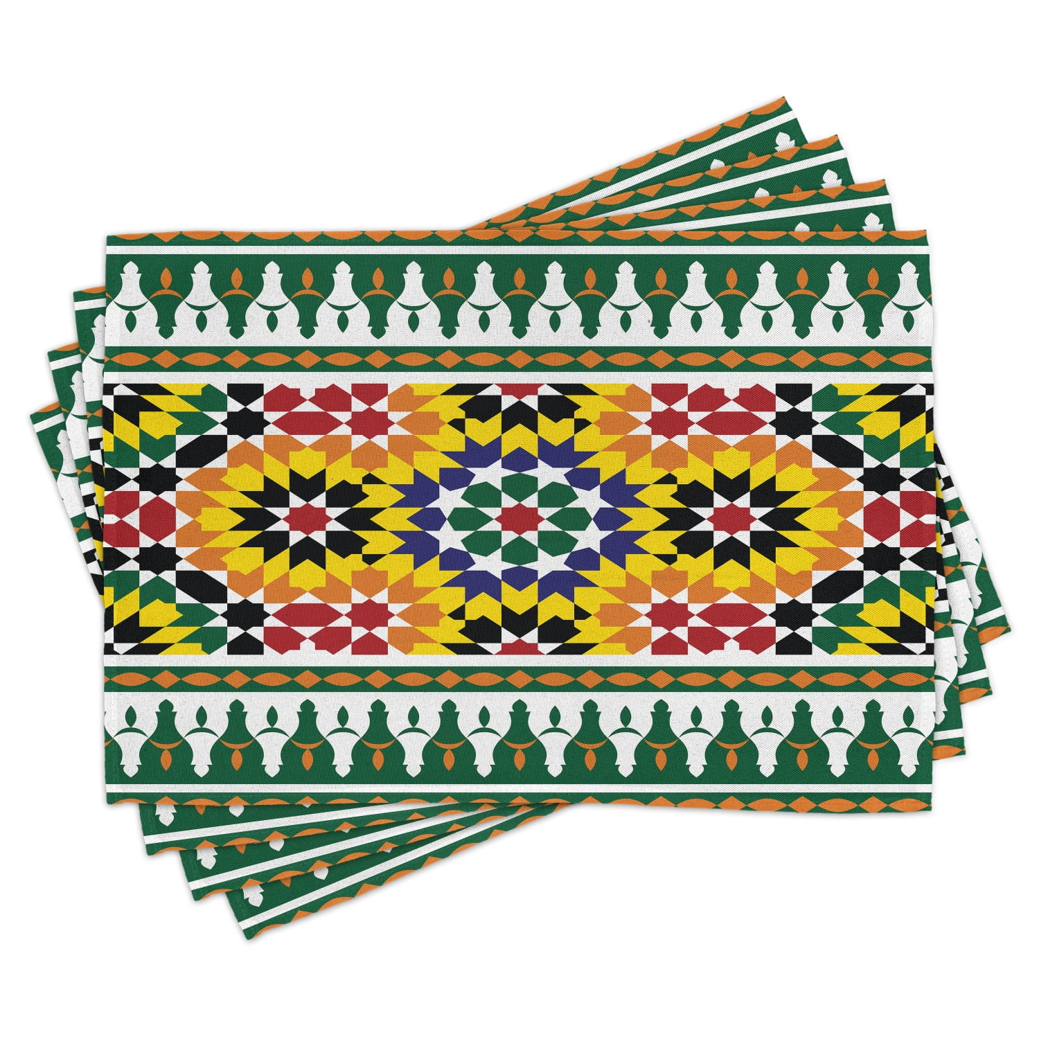 Ambesonne Eastern Place Mats Set of 4, Vibrant Pattern, Standard Size ...