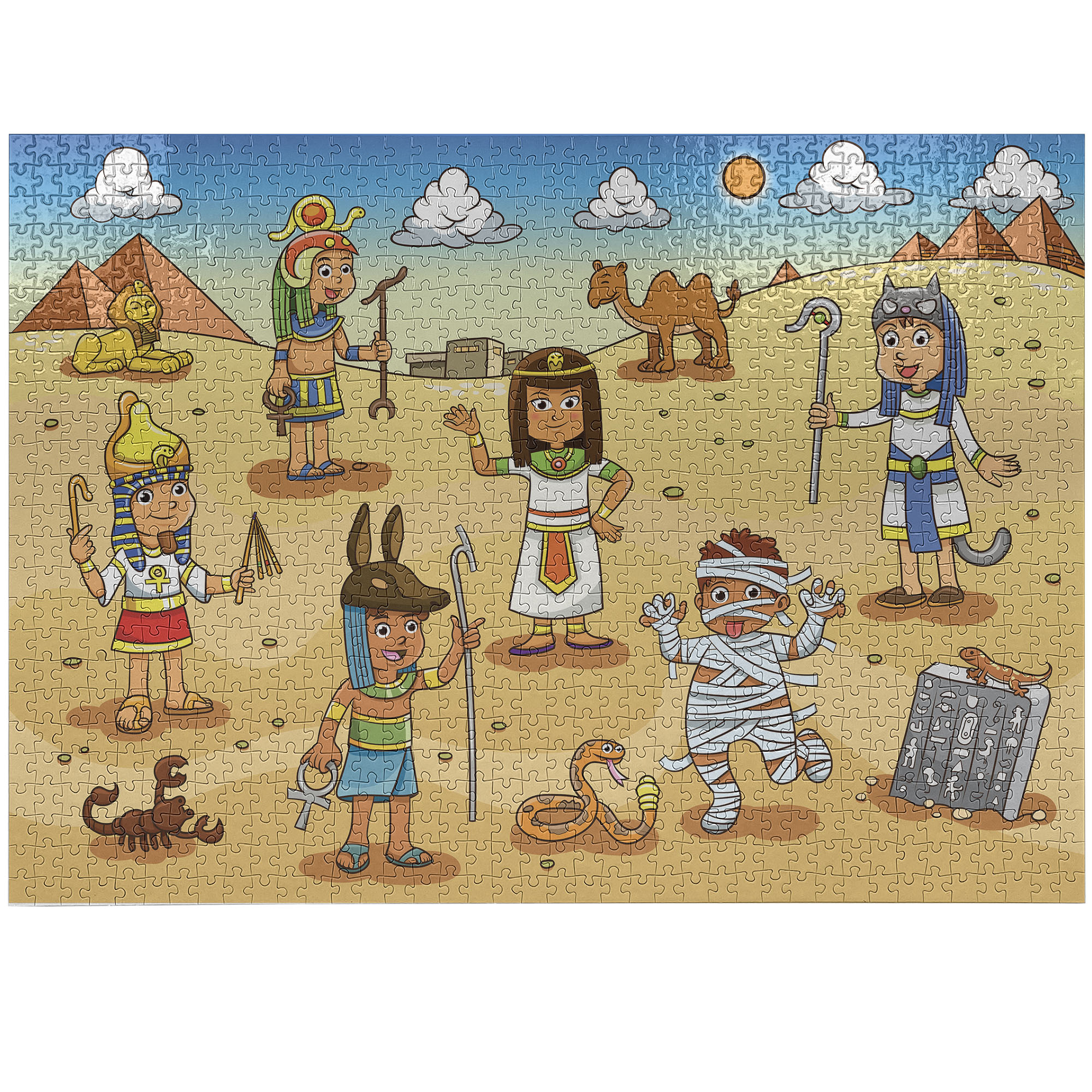Ambesonne Egyptian Jigsaw Puzzle Durable Cardboard, Pyramid, 1000 pcs ...