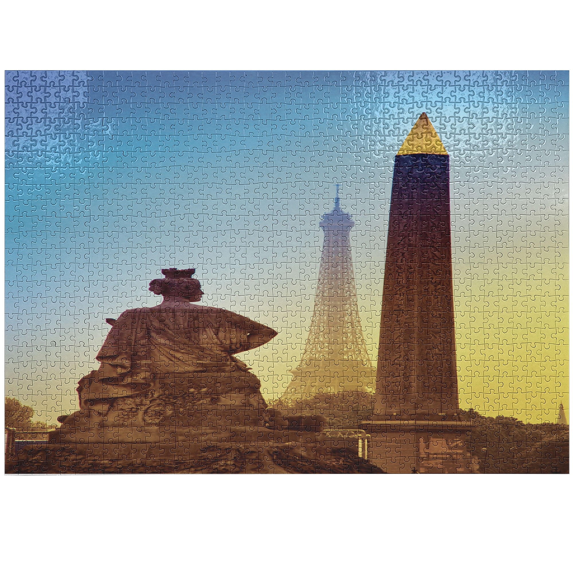 Ambesonne Eiffel Tower Jigsaw Puzzle, Eiffel Old Tower Photo, Heirloom ...