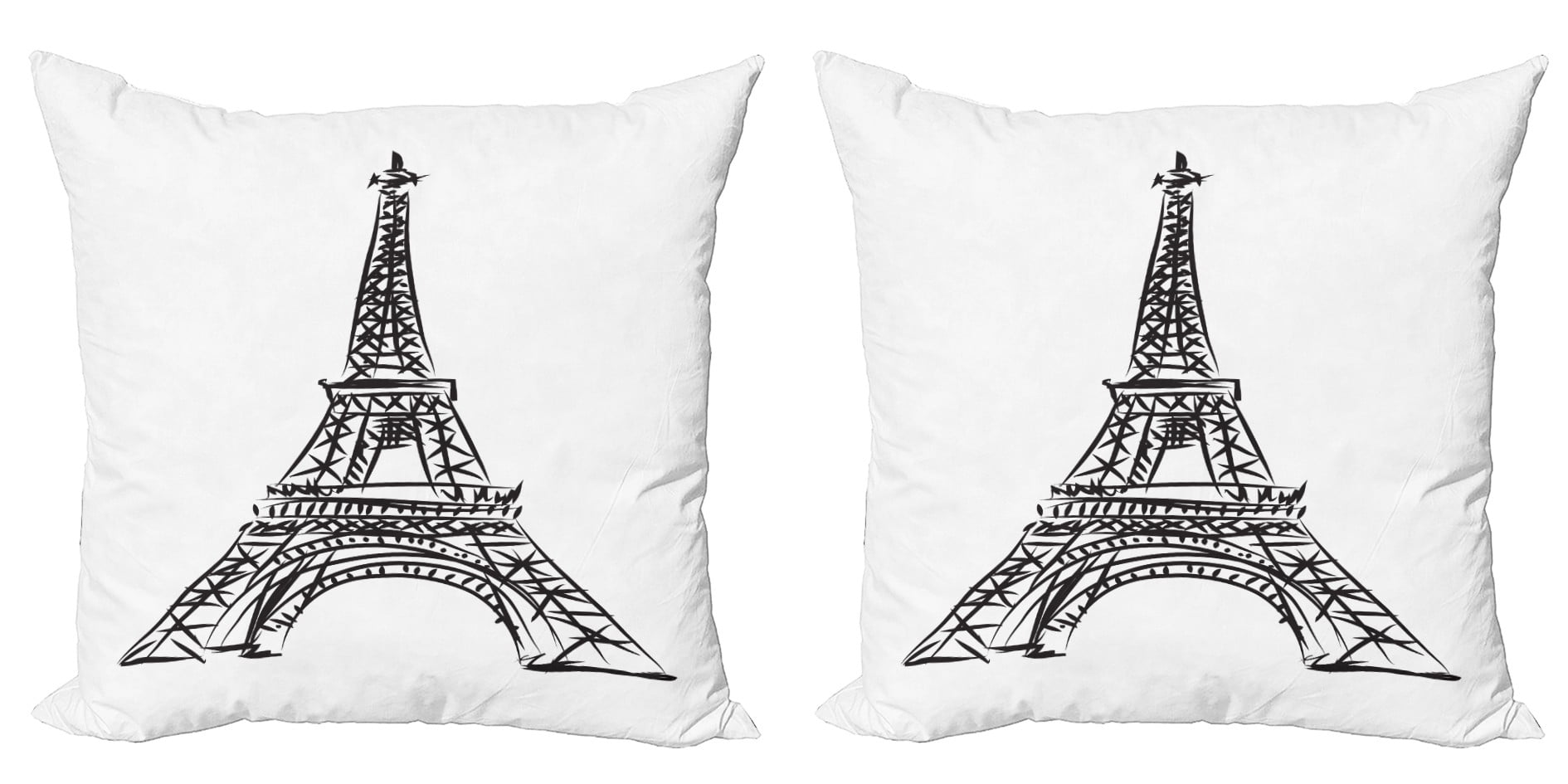 Ambesonne Eiffel Tower Throw Pillow Cover 2 Pack, Famous European Tower ... Ambesonne Eiffel Tower Throw Pillow Cover 2 Pack, Famous European Tower ...