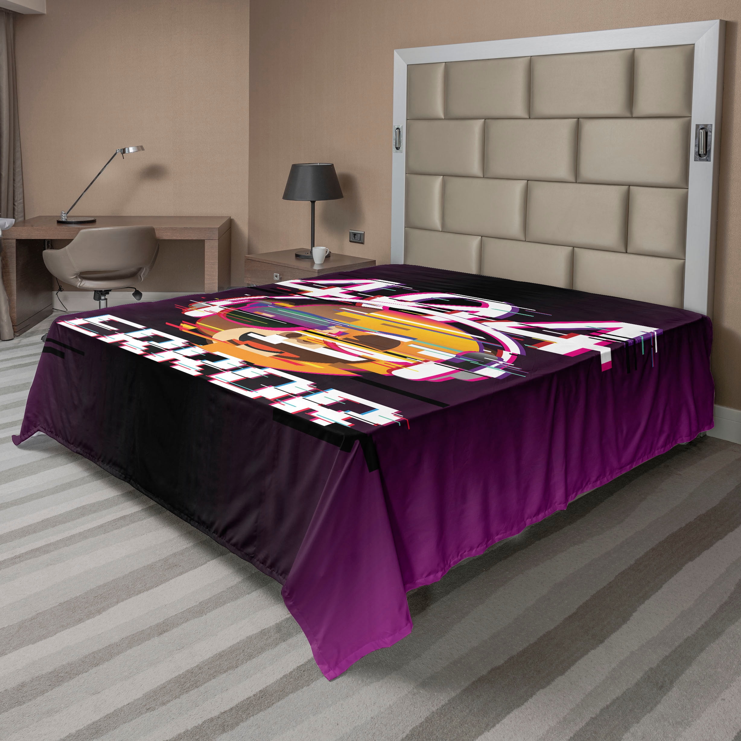 Ambesonne Emoji Flat Sheet, Cartoon Hacker Monkey Error, Full Size ...