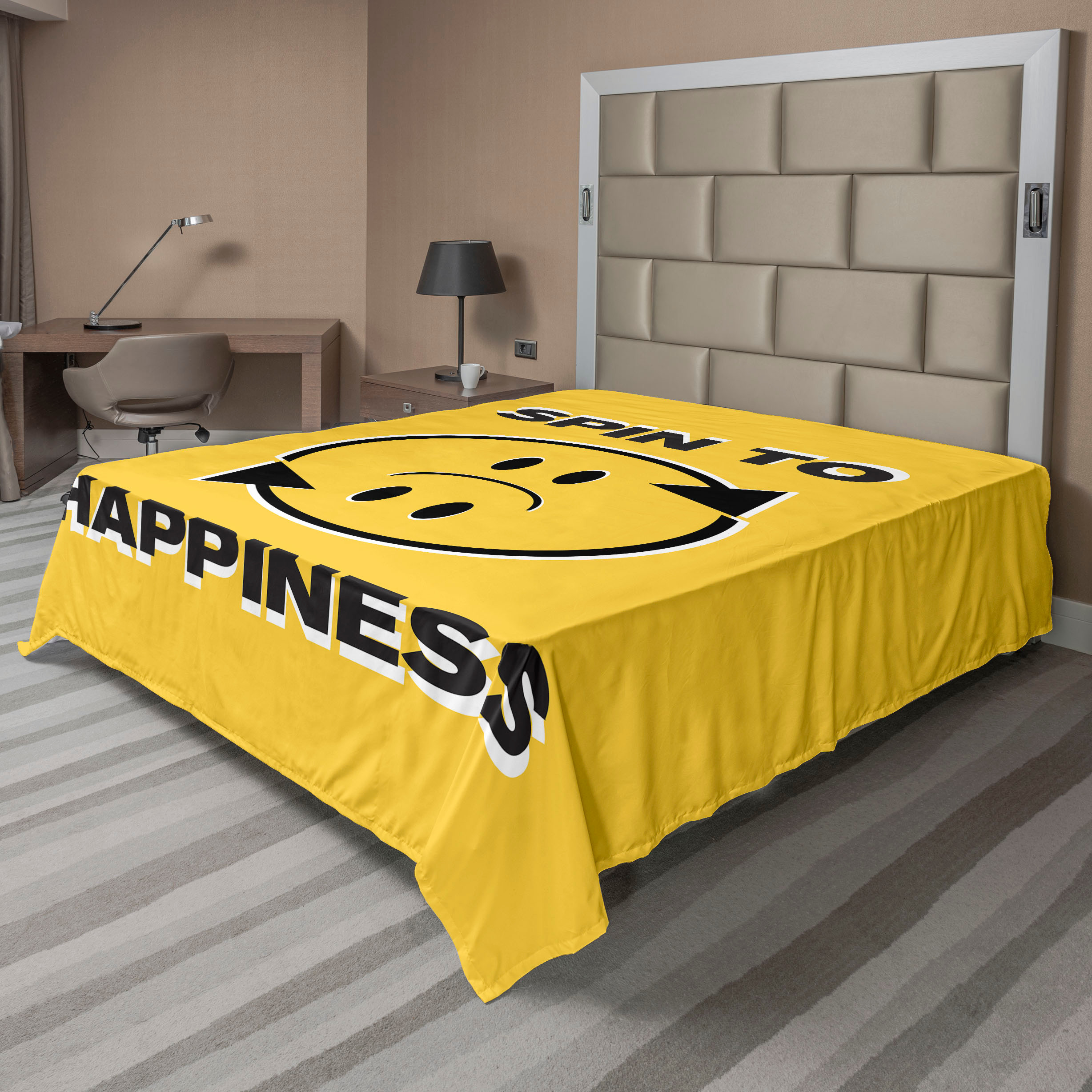 Ambesonne Emoji Flat Sheet, Modern Happy and Sad Face Art, Queen Size ...
