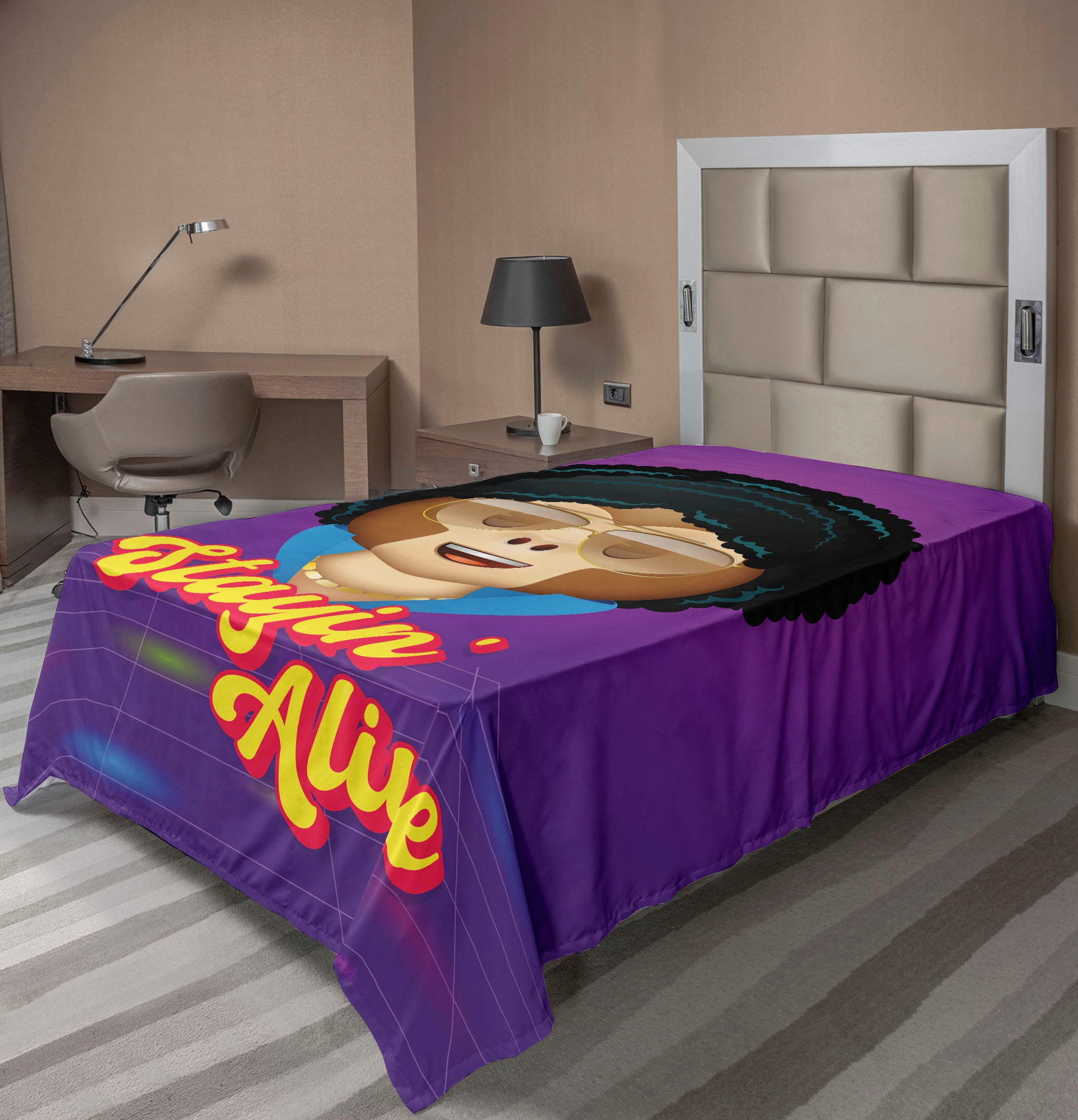 Ambesonne Emoji Flat Sheet, Staying Alive Disco Monkey, Twin Size ...