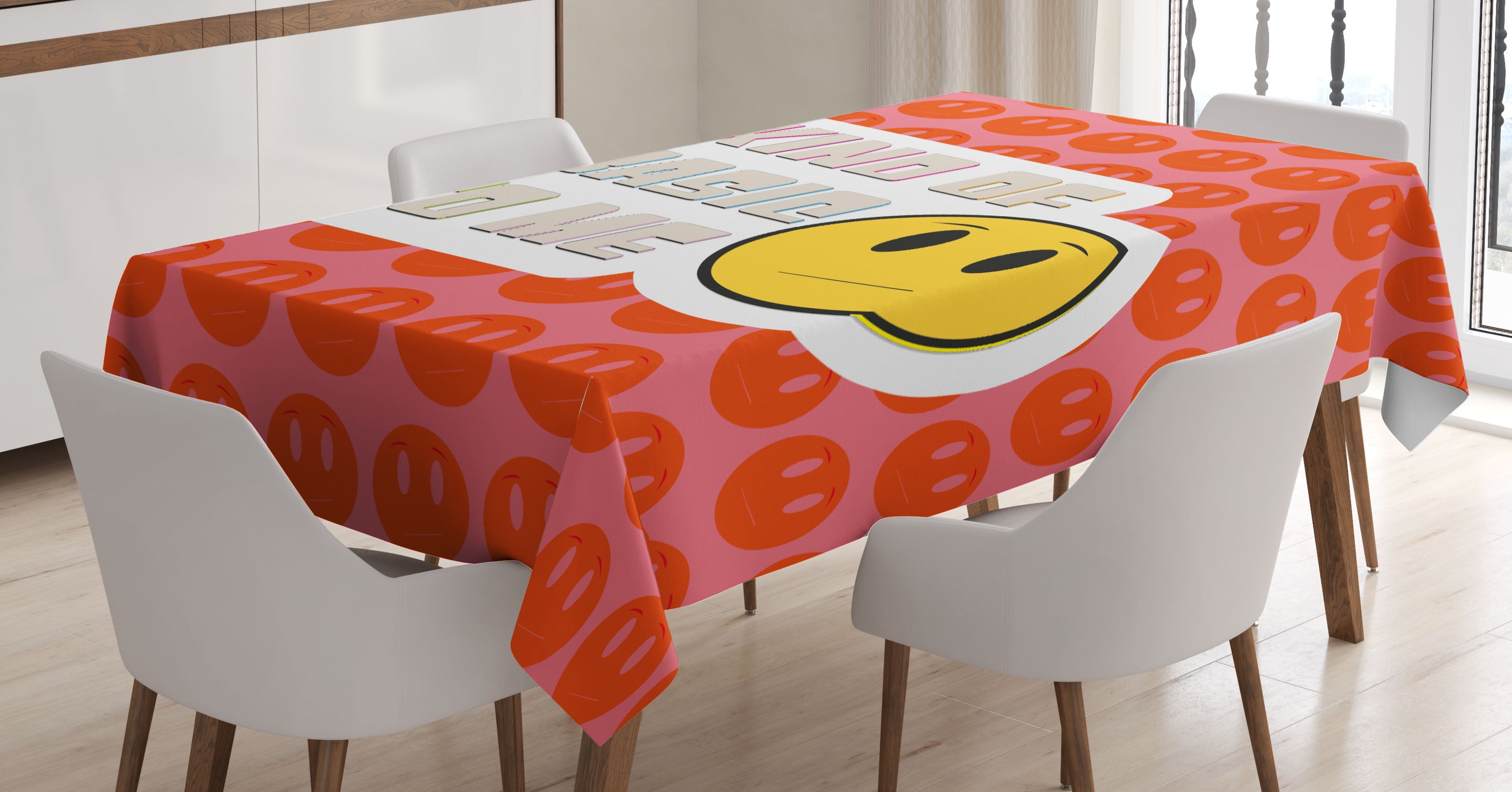 Ambesonne Emoji Tablecloth Rectangular Table Cover, Kind of Basic to Me ...