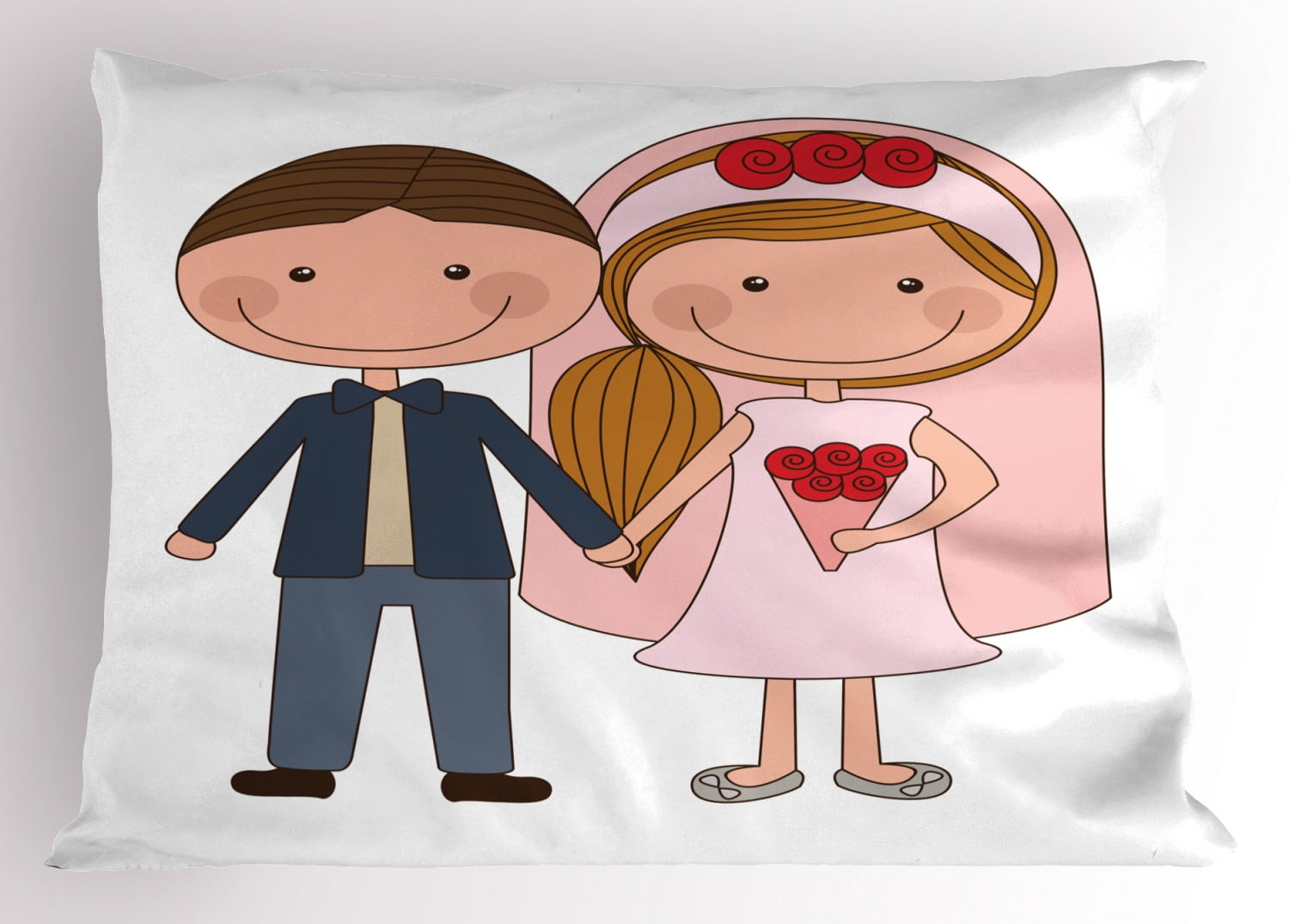 Ambesonne Engagement Pillow Sham, Newlywed Couple, 36" X 20 ...