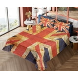 Ambesonne England Fitted & Top Sheet Set with Shams, Union Jack Motif ...