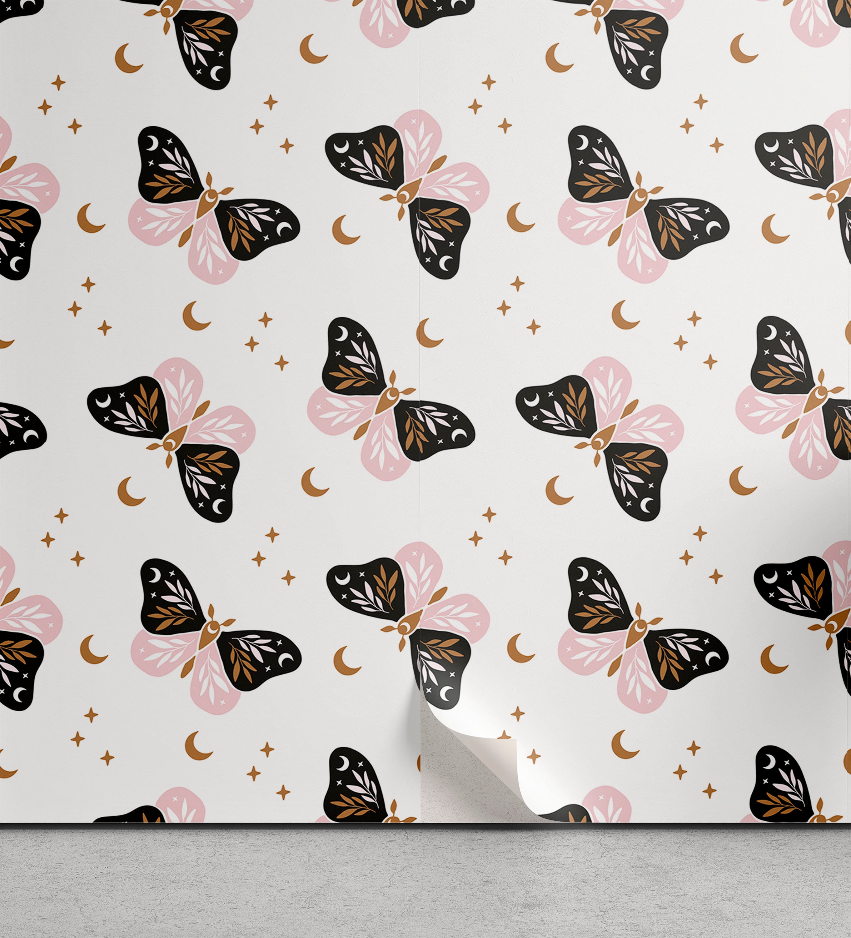 Ambesonne Esoteric Moth Peel & Stick Wallpaper for Home, Art Antique ...