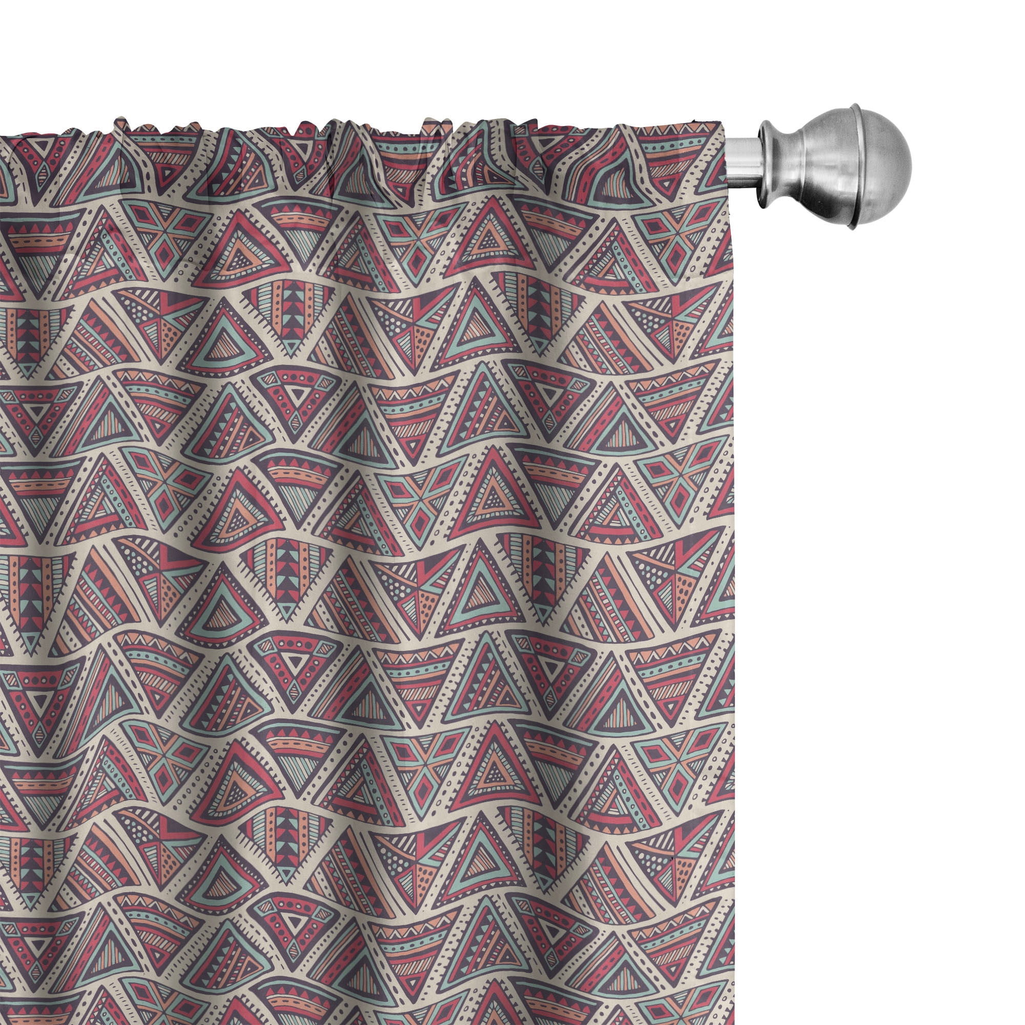 Ambesonne Ethnic Window Curtains, Aztec Influenced Triangles, Each 28 ...