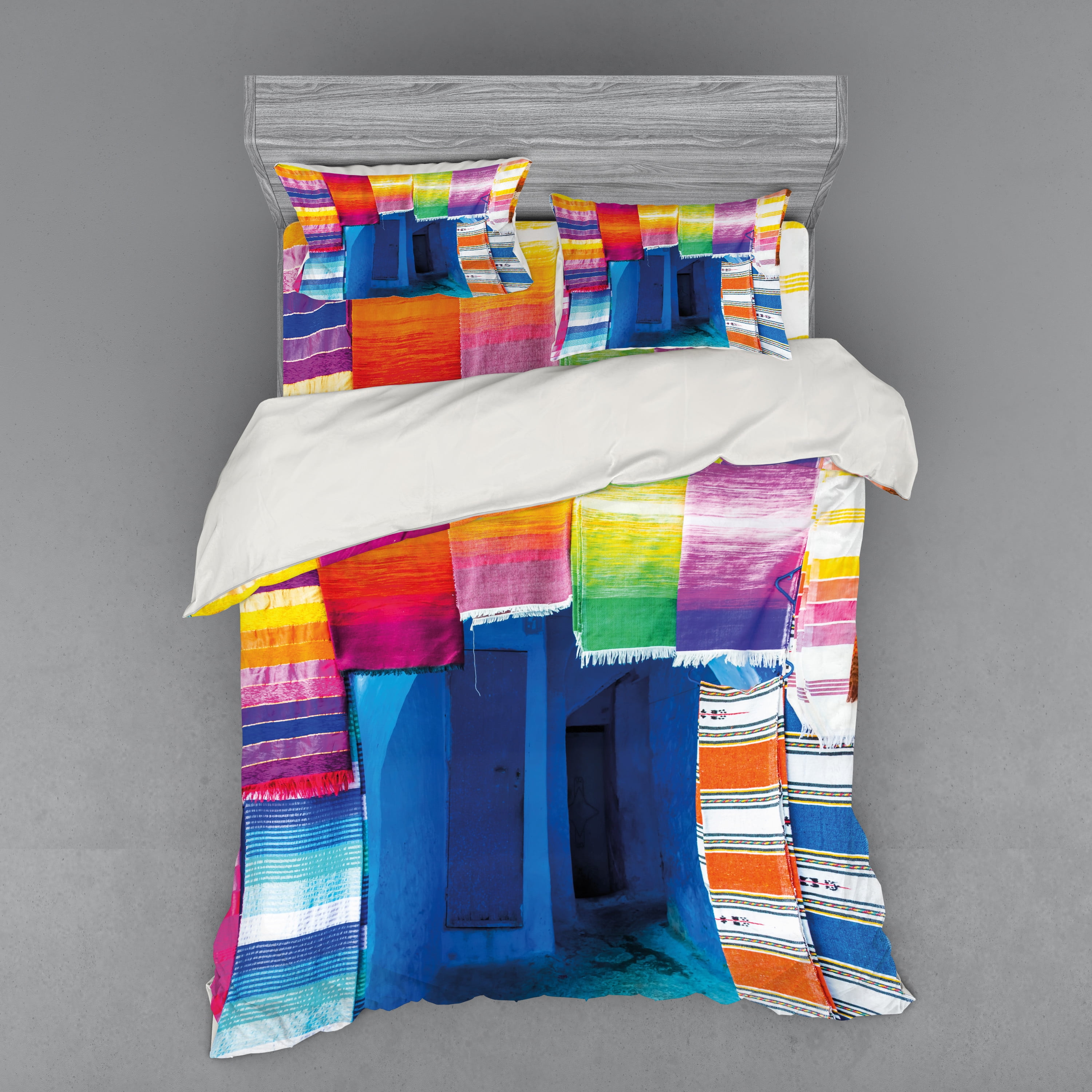 Ambesonne Ethnic Bedding Set 4 Pcs, Moroccan Handcraft Carpets, Queen ...