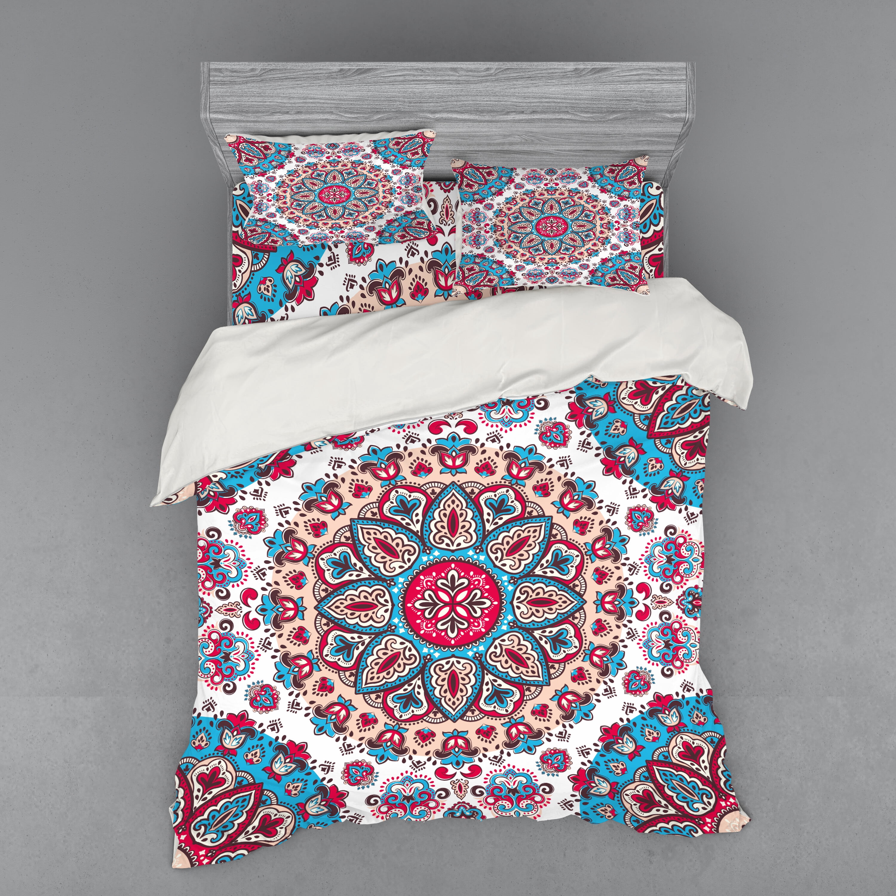 Ambesonne Ethnic Bedding Set 4 Pcs, Oriental Style Floral Retro, Queen ...