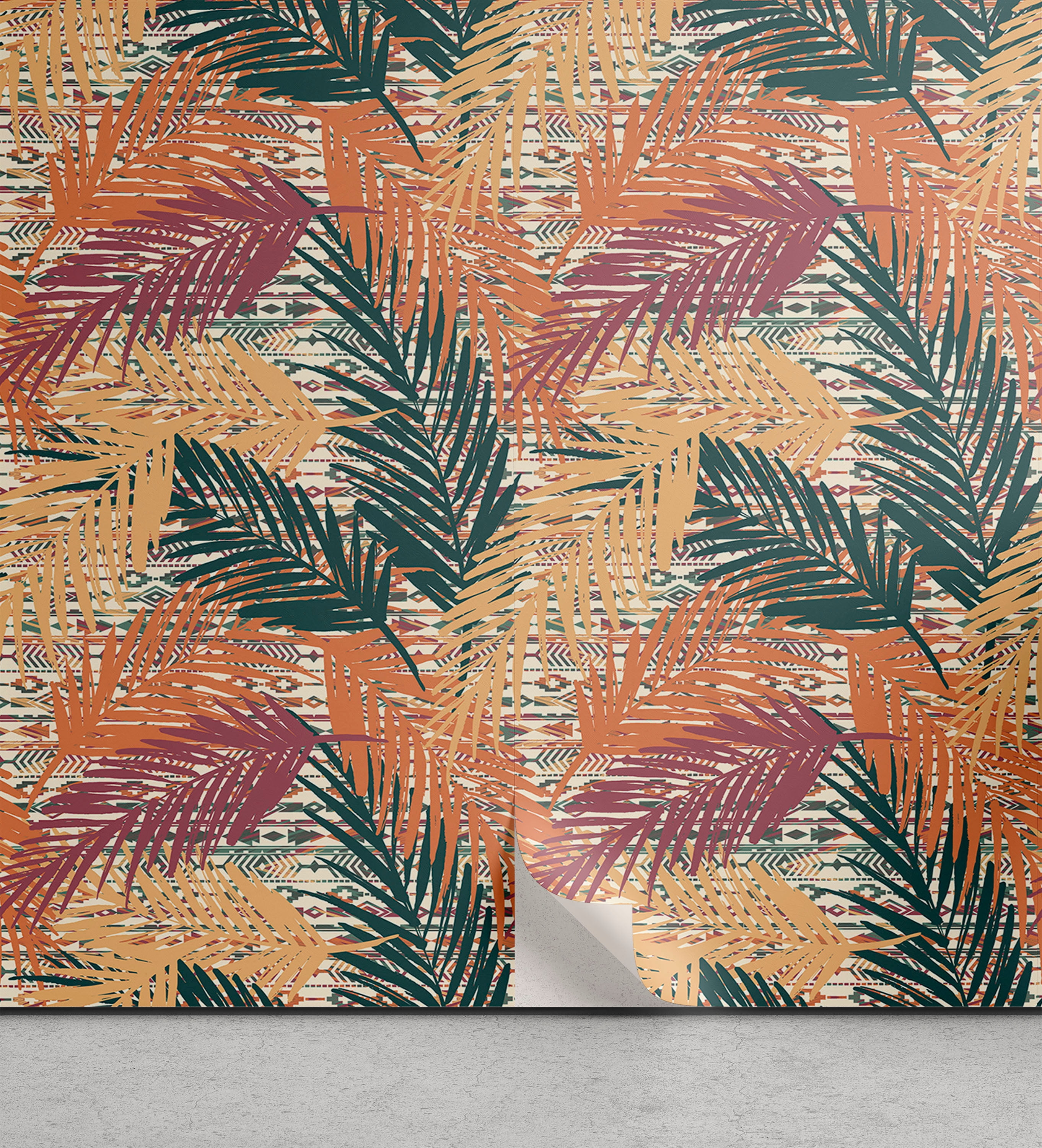 Ambesonne, Ethnic Boho Peel & Stick Wallpaper for Home, Tropical Leafy ...