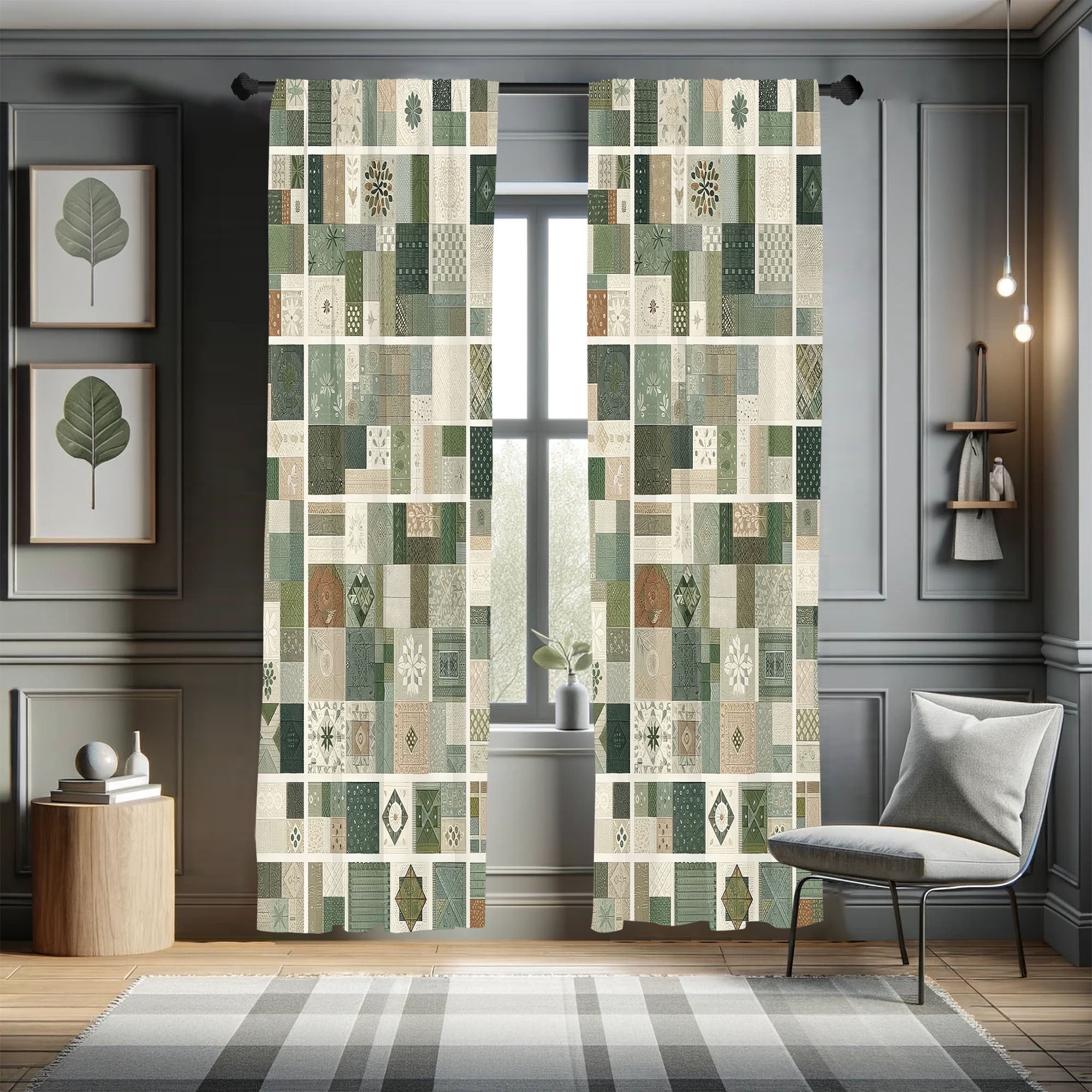 Ambesonne Ethnic Curtains 2 Panel Set Boho Nature Color Palette Pair