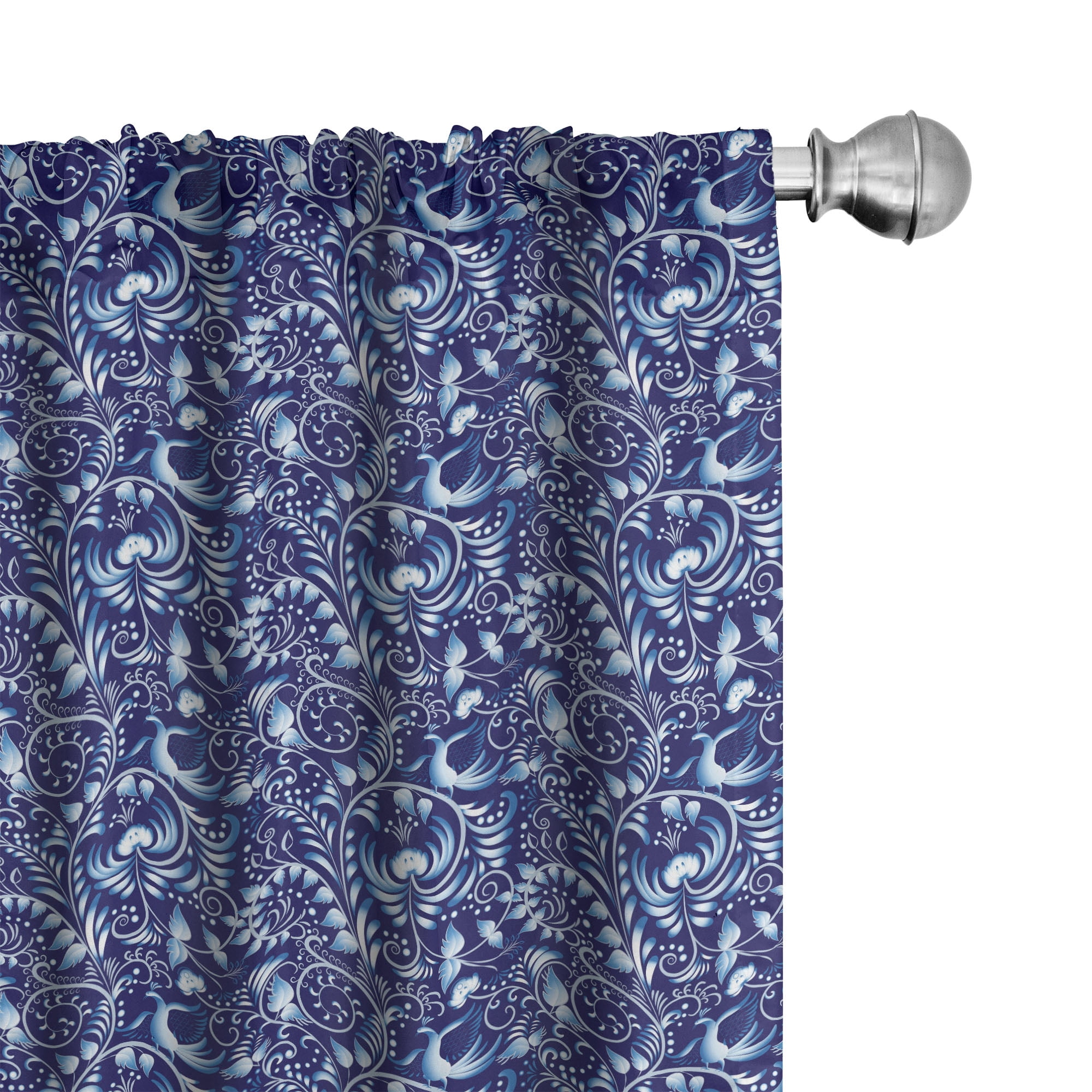 Ambesonne Ethnic Curtains, Folk Chinese Theme Swirl, Pair of 28"x95 ...