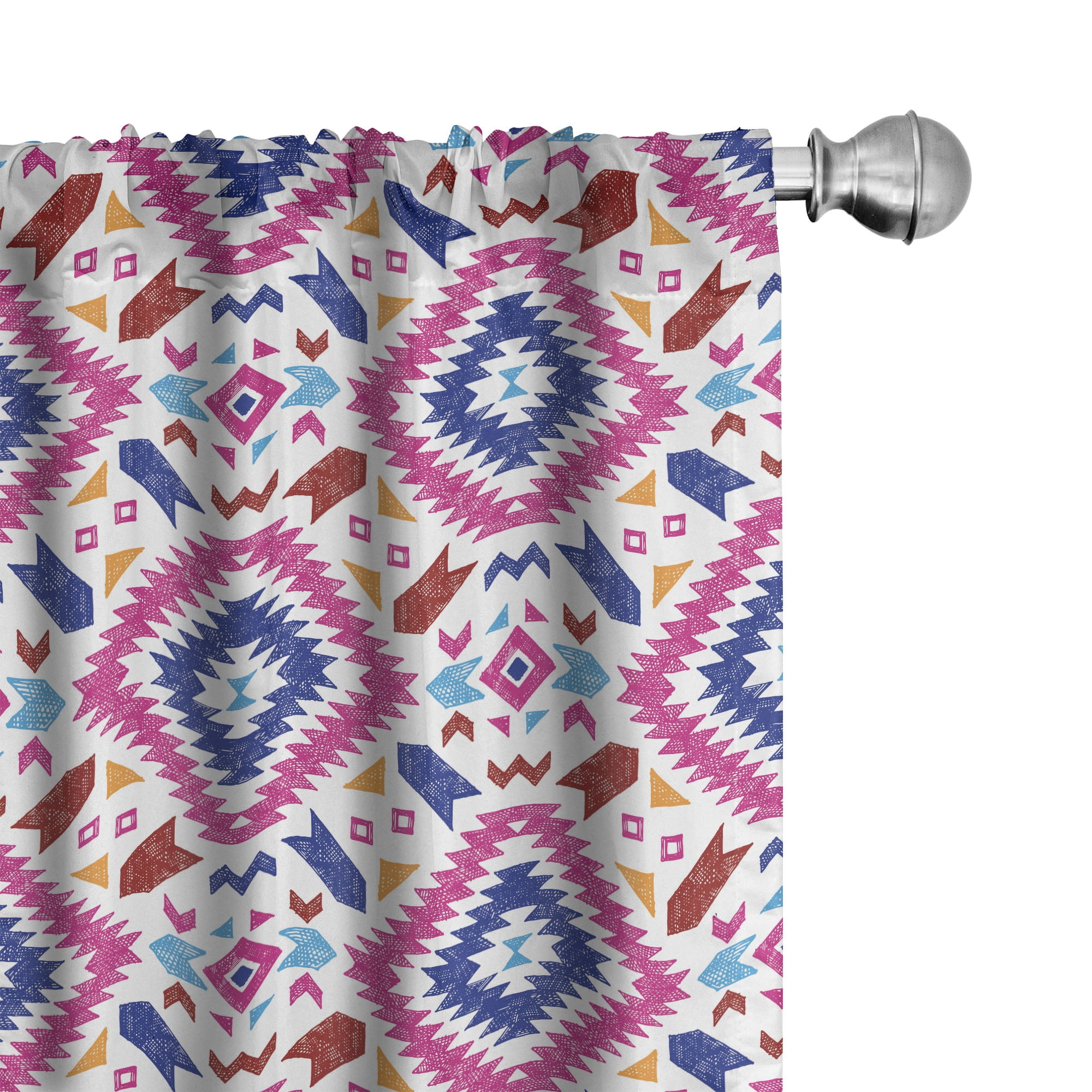 Ambesonne Ethnic Curtains, Hand Drawn Mayan Sripes, Pair of 28"x63 ...