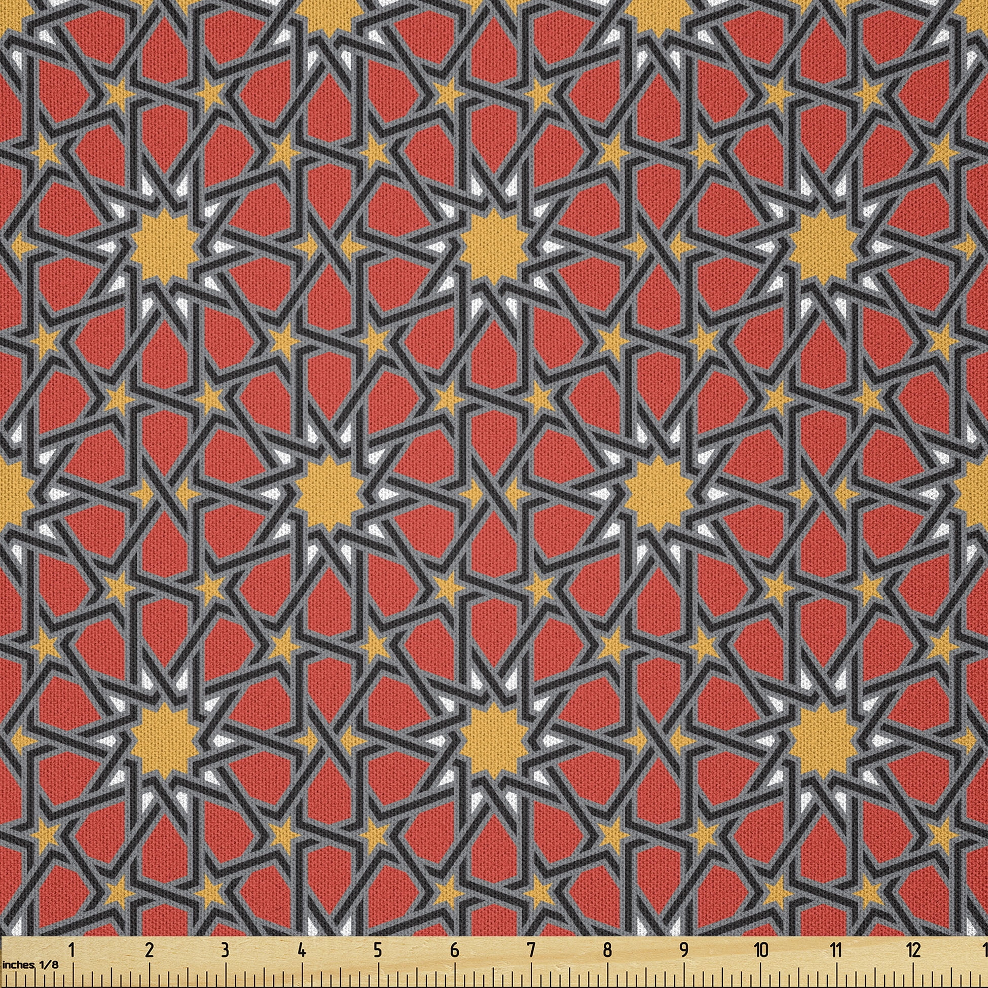 Ambesonne Ethnic Fabric by the Yard Microfiber, Classical Eastern ...